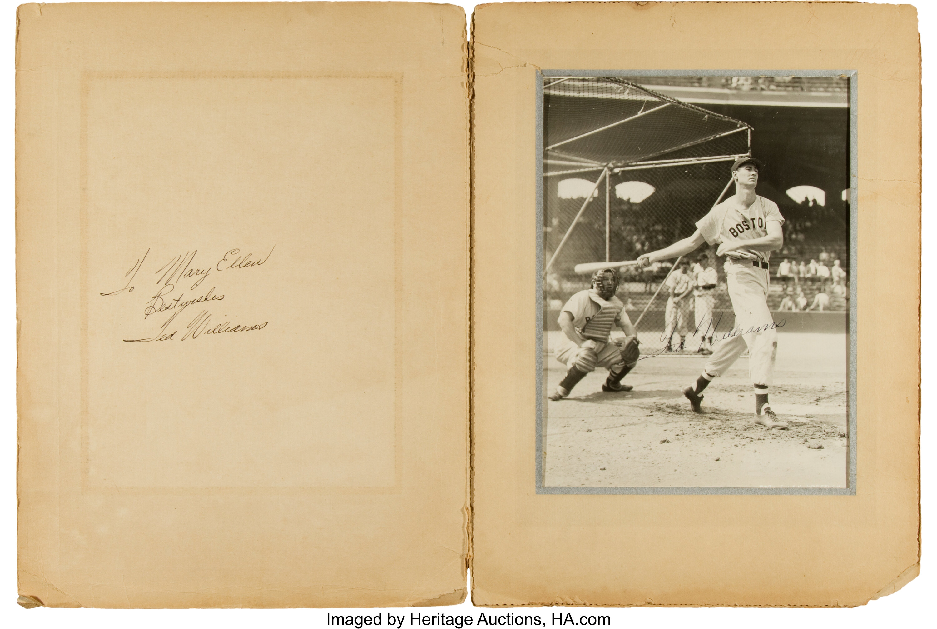 Early 1940's Ted Williams Signed Photograph & Folder.... Baseball | Lot ...