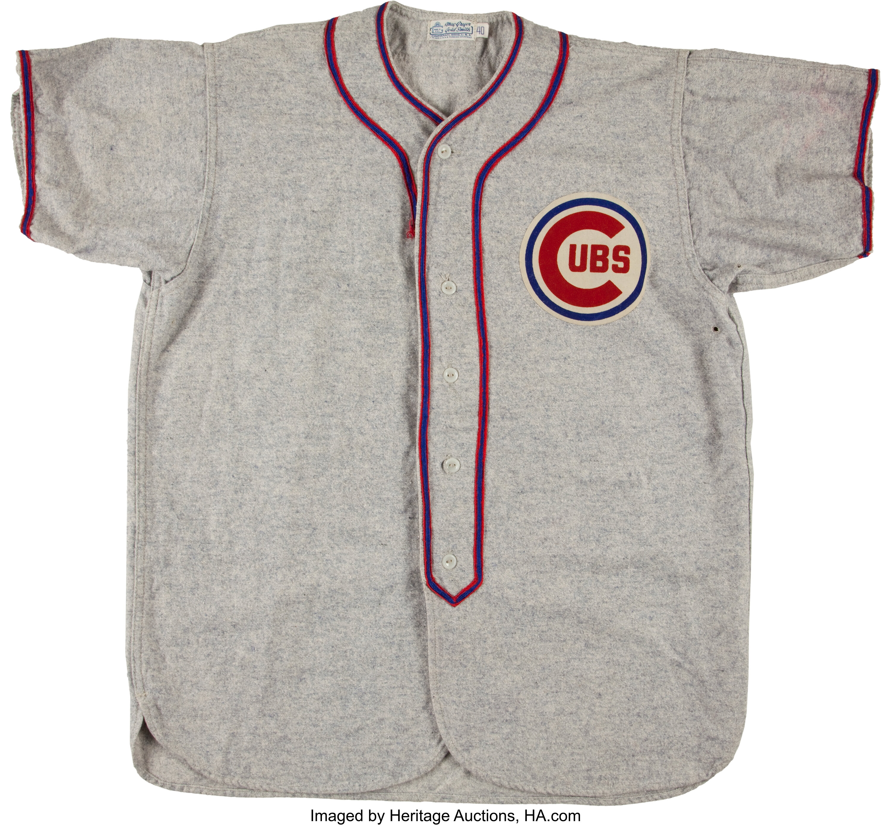 Chicago Cubs Vintage Flannel Replica Uniform.... Baseball | Lot #44184 ...