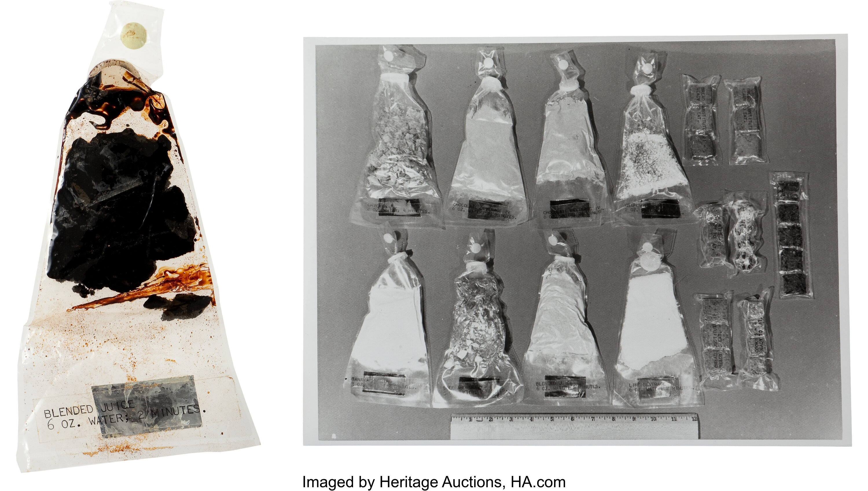 NASA 1963-Era Space Food Pouch. ... (Total: 2 Items) Space | Lot #40044 ...