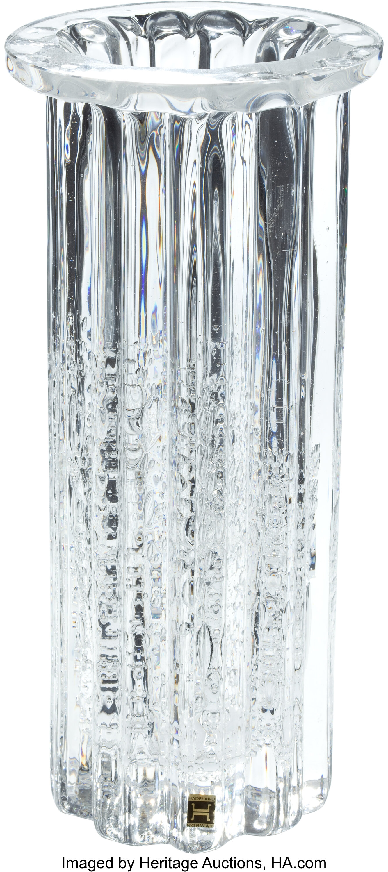 Crystal Vase by Hadeland Glassverk of Norway, Benefiting Lady Bird ...