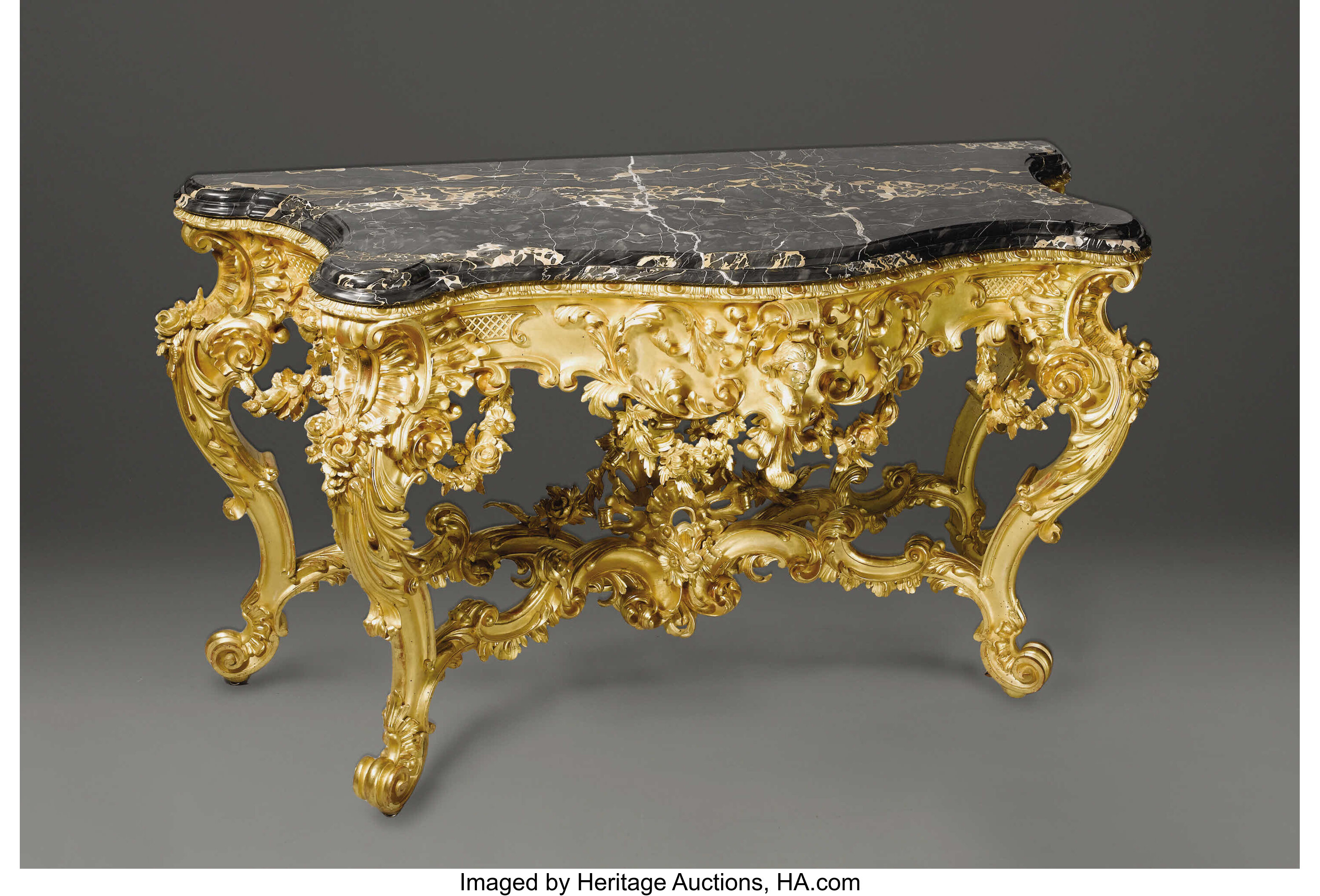 A Pair of Italian Rococo Style Giltwood Consoles. Unknown maker, | Lot ...