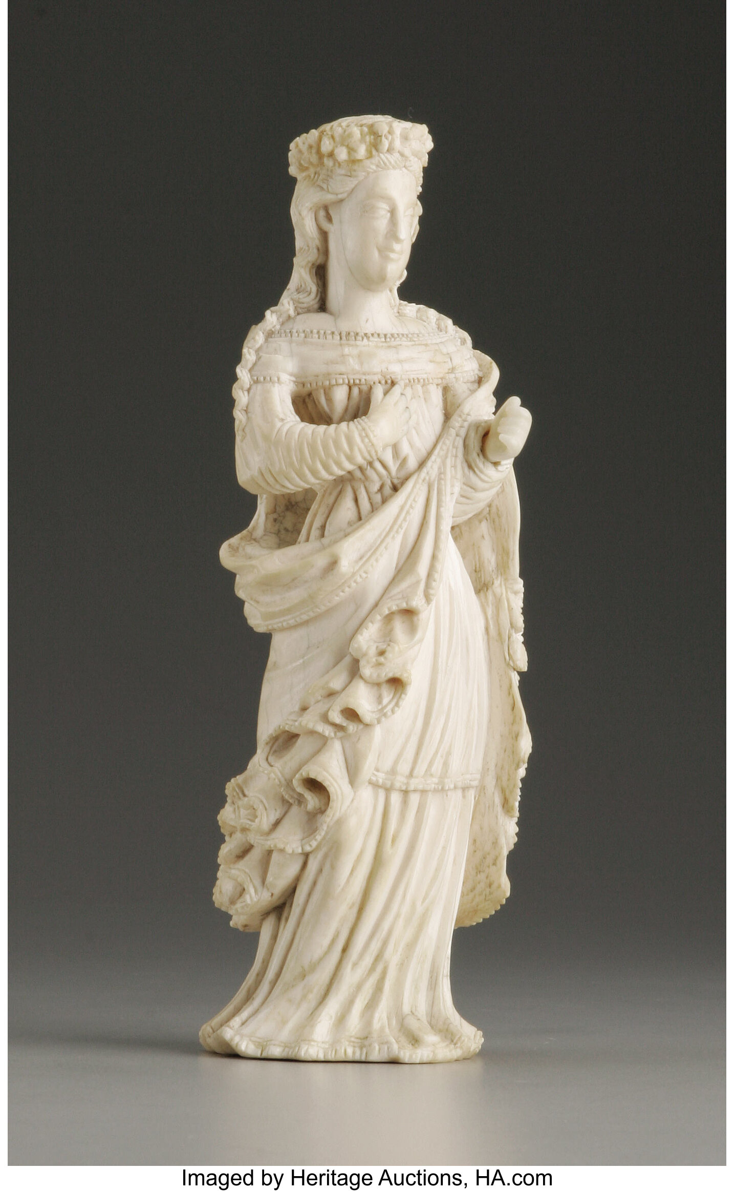 A European Carved Ivory Gothic-Style Figure. Unknown maker, | Lot ...