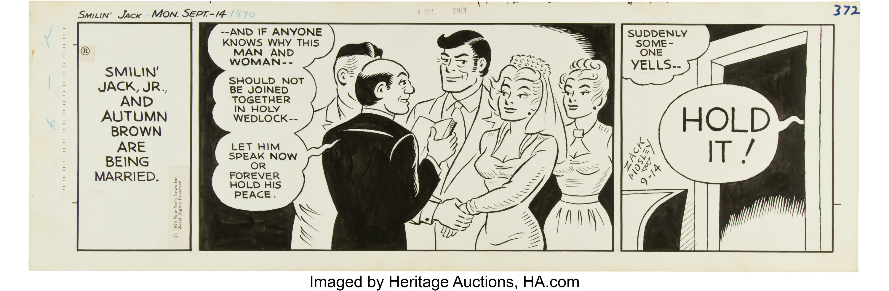 Zack Mosley Smilin' Jack Daily Comic Strip Original Art dated | Lot ...