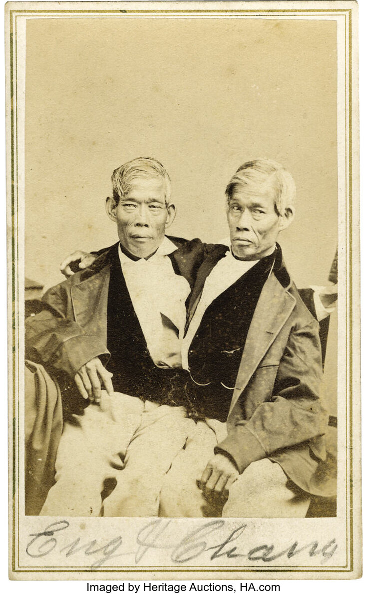 "Siamese Twins" Eng and Chang Bunker Signed Photograph. Carte de | Lot ...