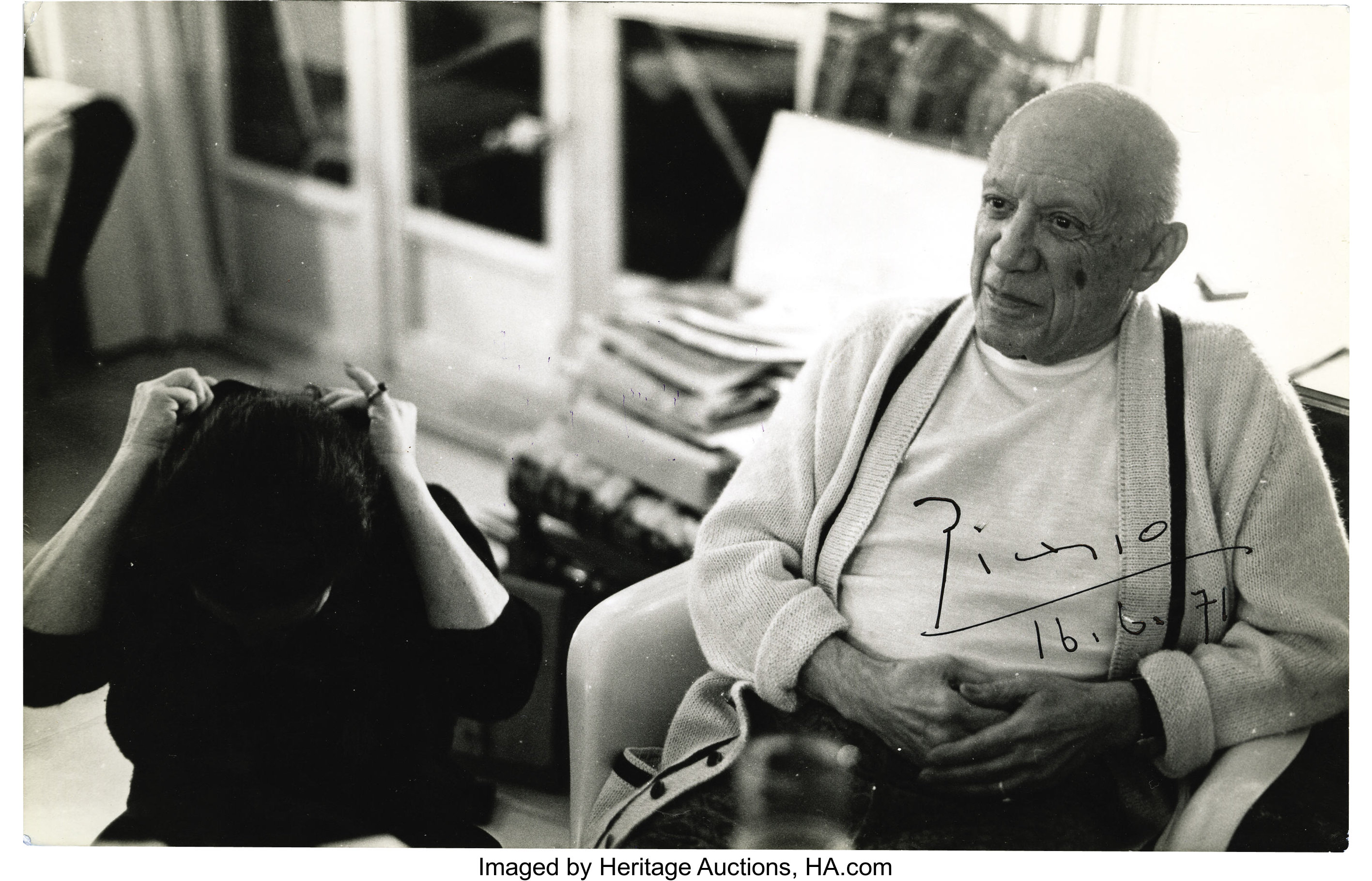 Pablo Picasso Signed Photograph. Piccaso, 9.5" x 6", np, June 16, | Lot ...