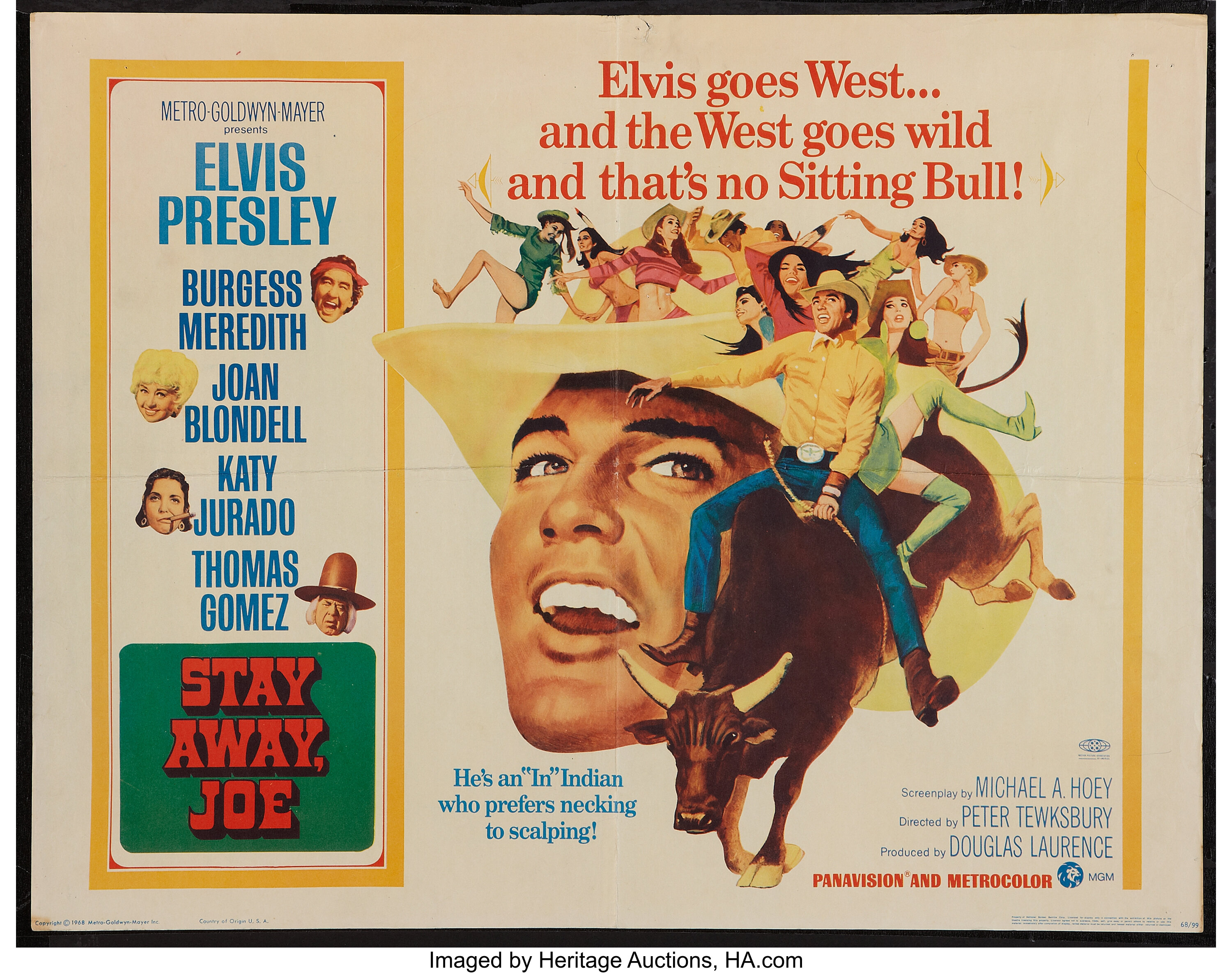 Stay Away, Joe (MGM, 1968). Half Sheet (22" X 28"). Elvis Presley ...