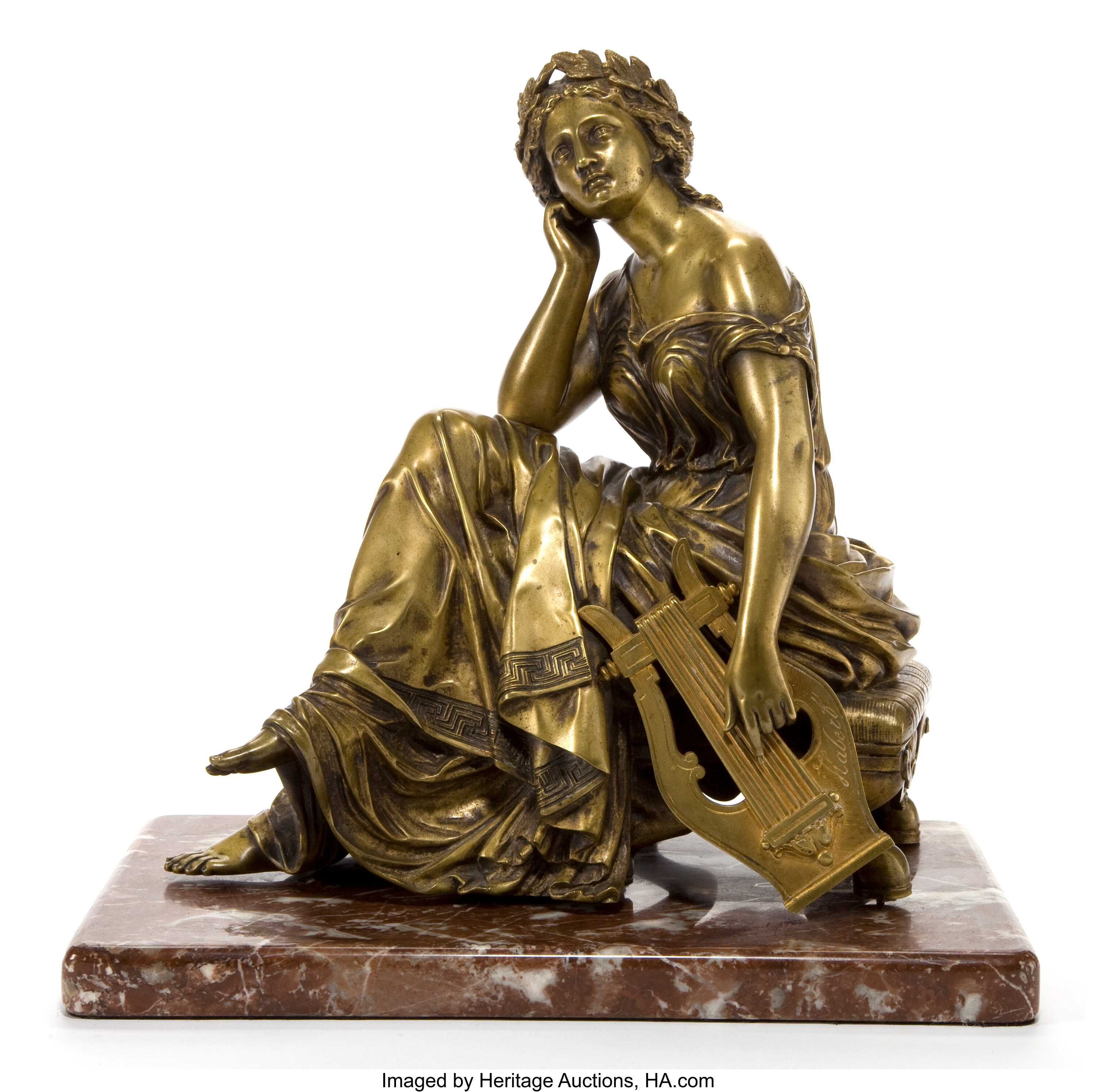 AFTER ALFRED LOUIS HABERT (FRENCH, 1825-1893) A GILT BRONZE FIGURE ...