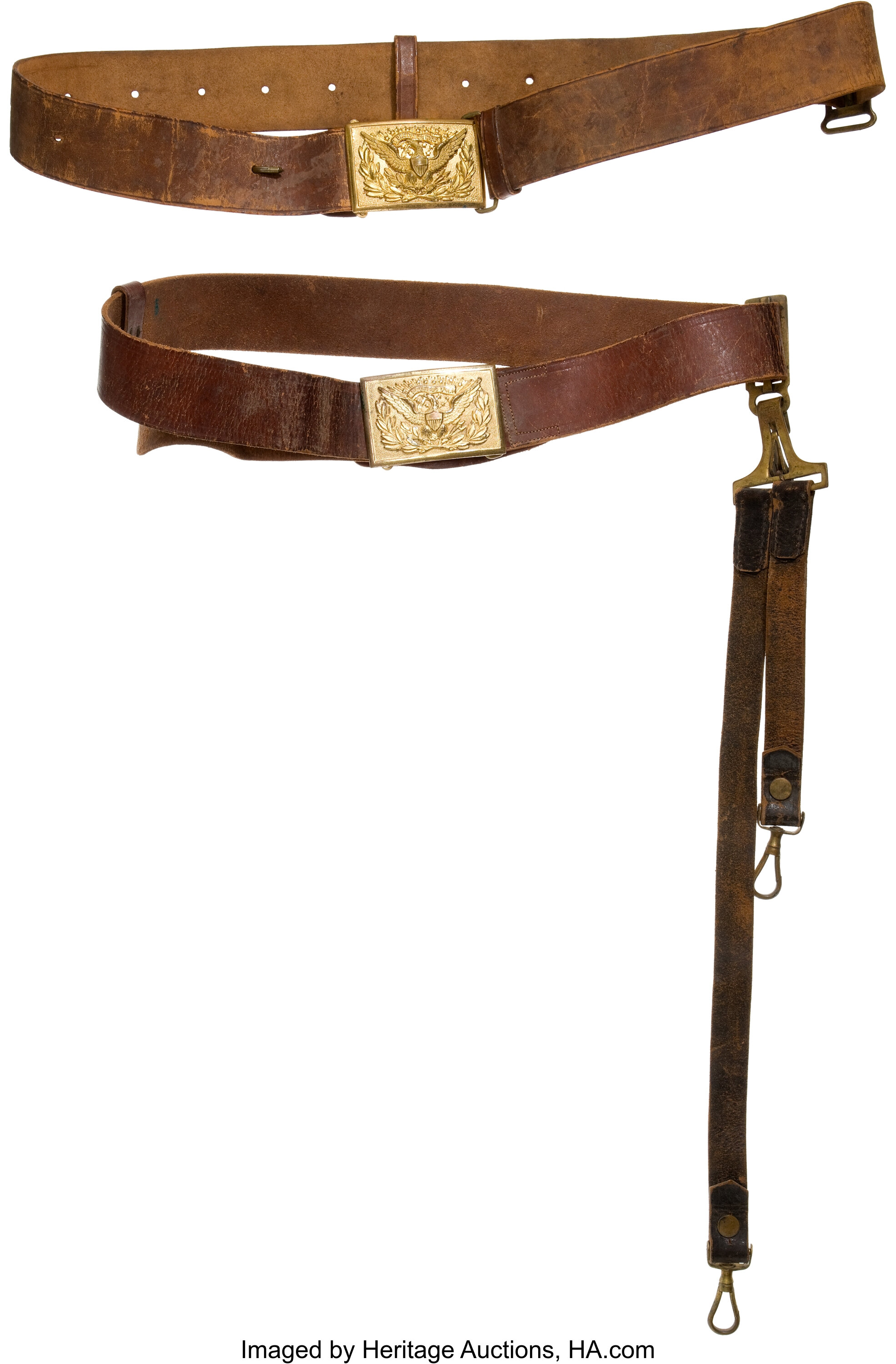 2 1902 US Army Officer's Sword Belts... (Total: 2 Items) Military ...