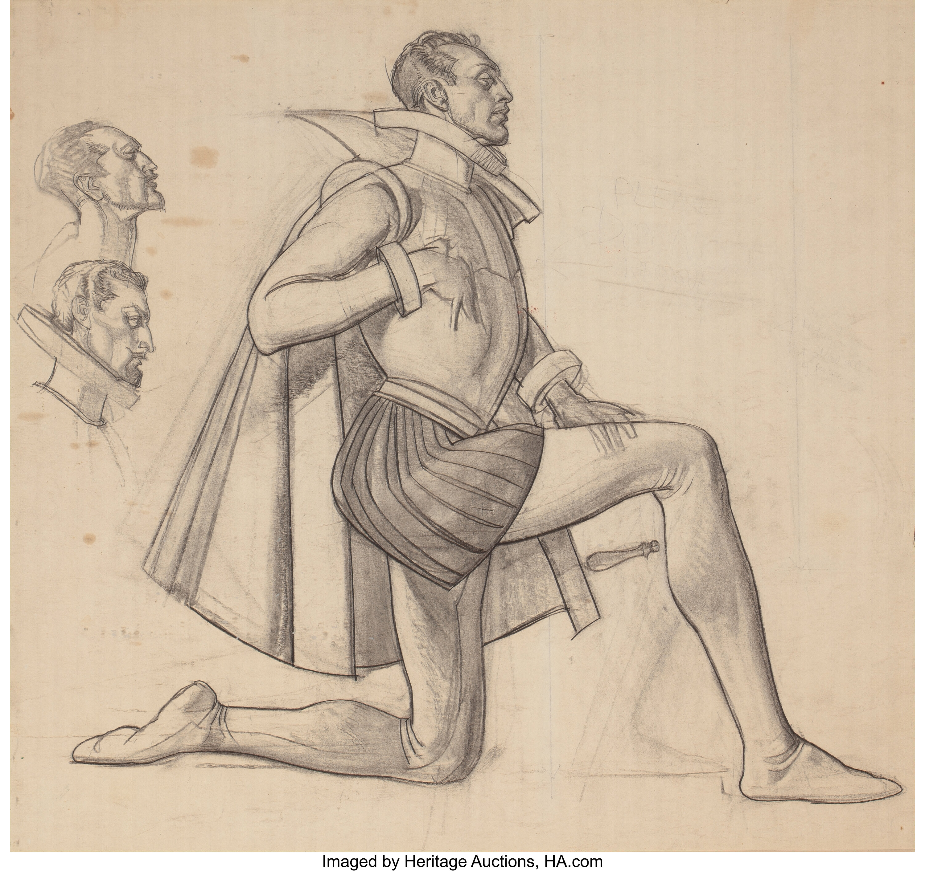 DEAN CORNWELL (American, 1892-1960). Sir Walter Raleigh, study for ...