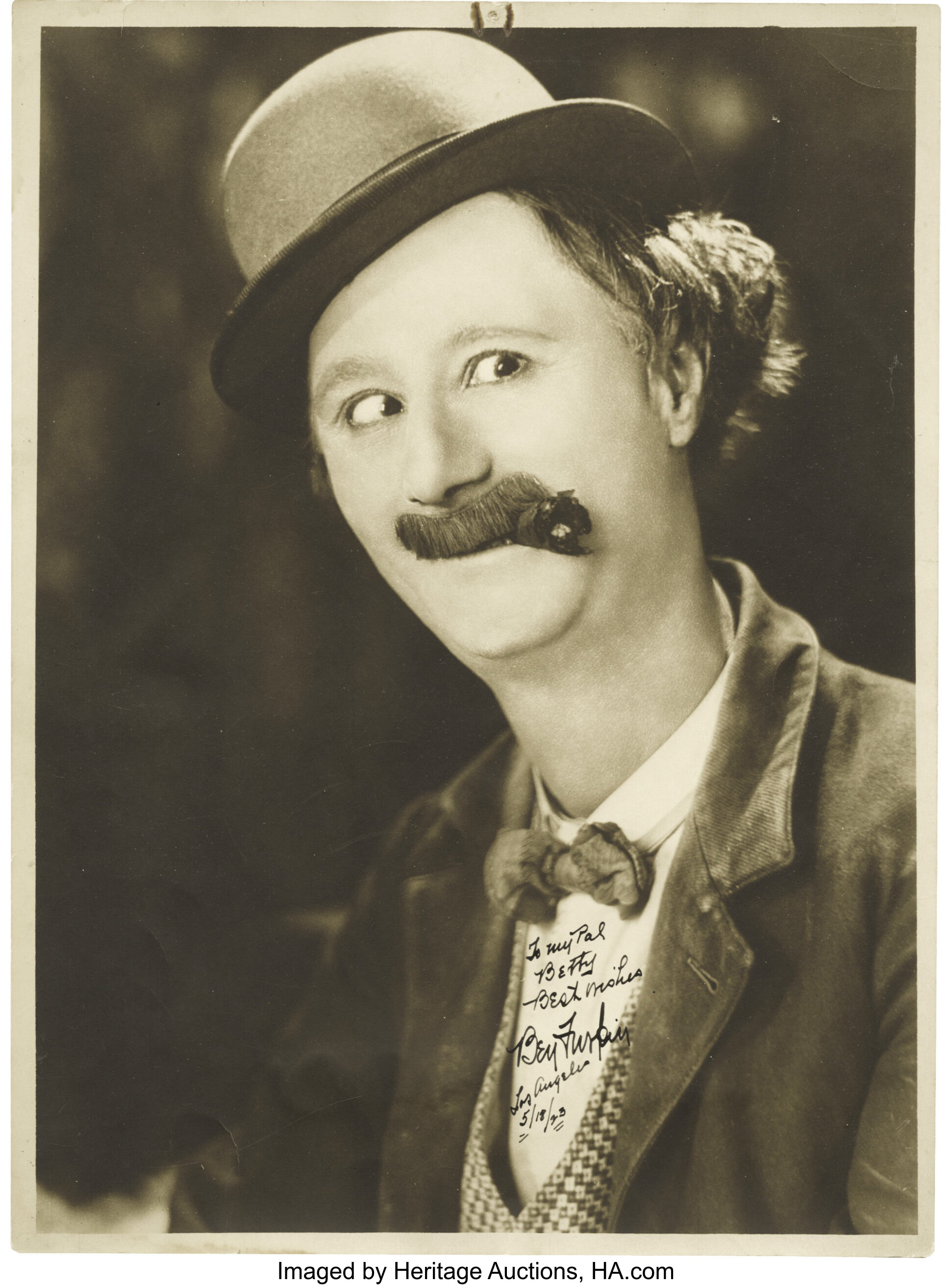 Ben Turpin Signed Photo. One of Mack Sennett's most vivid slapstick ...