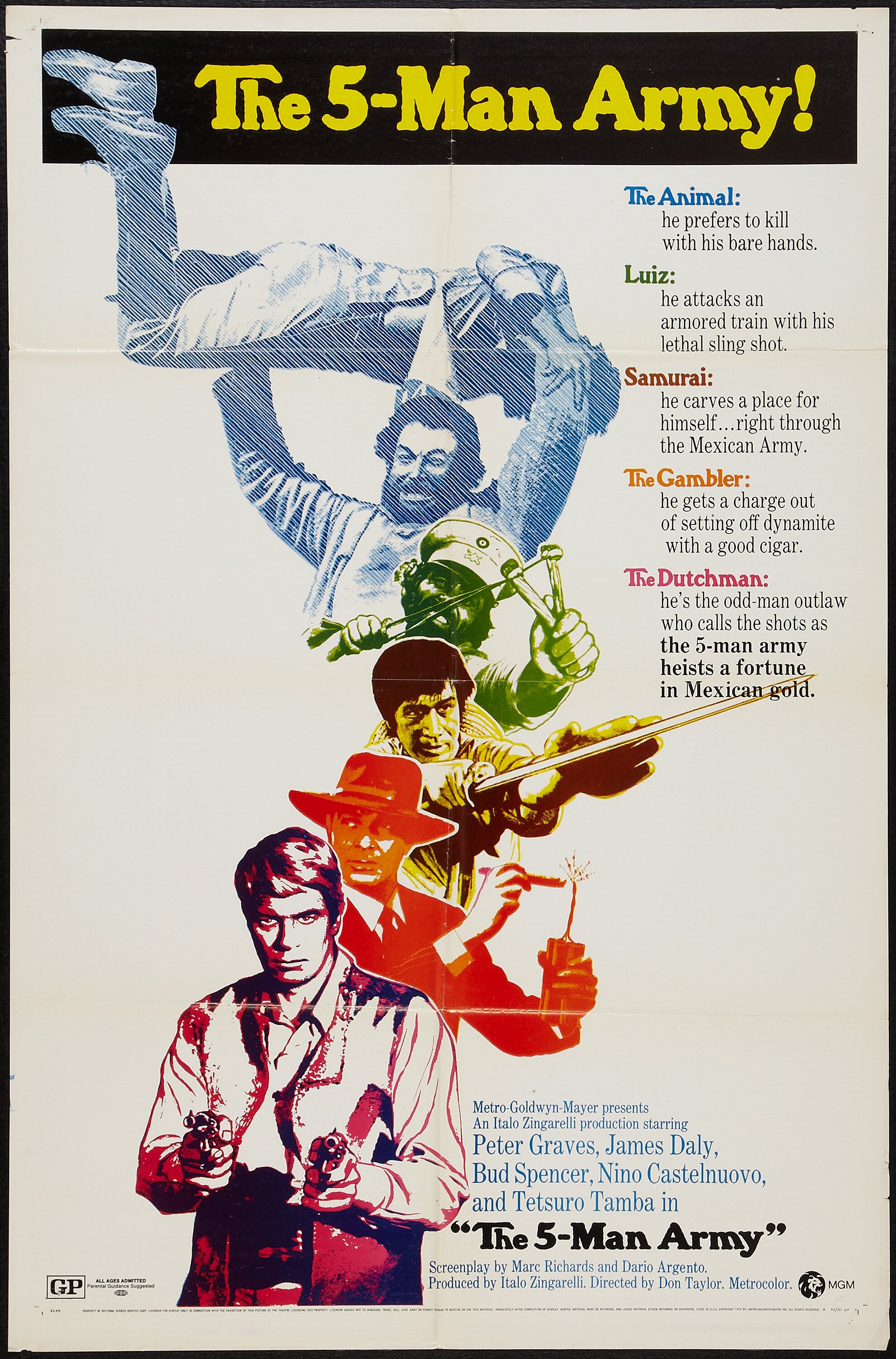 The Five Man Army & Others Lot (MGM, 1970). One Sheets (3) (27" X | Lot ...