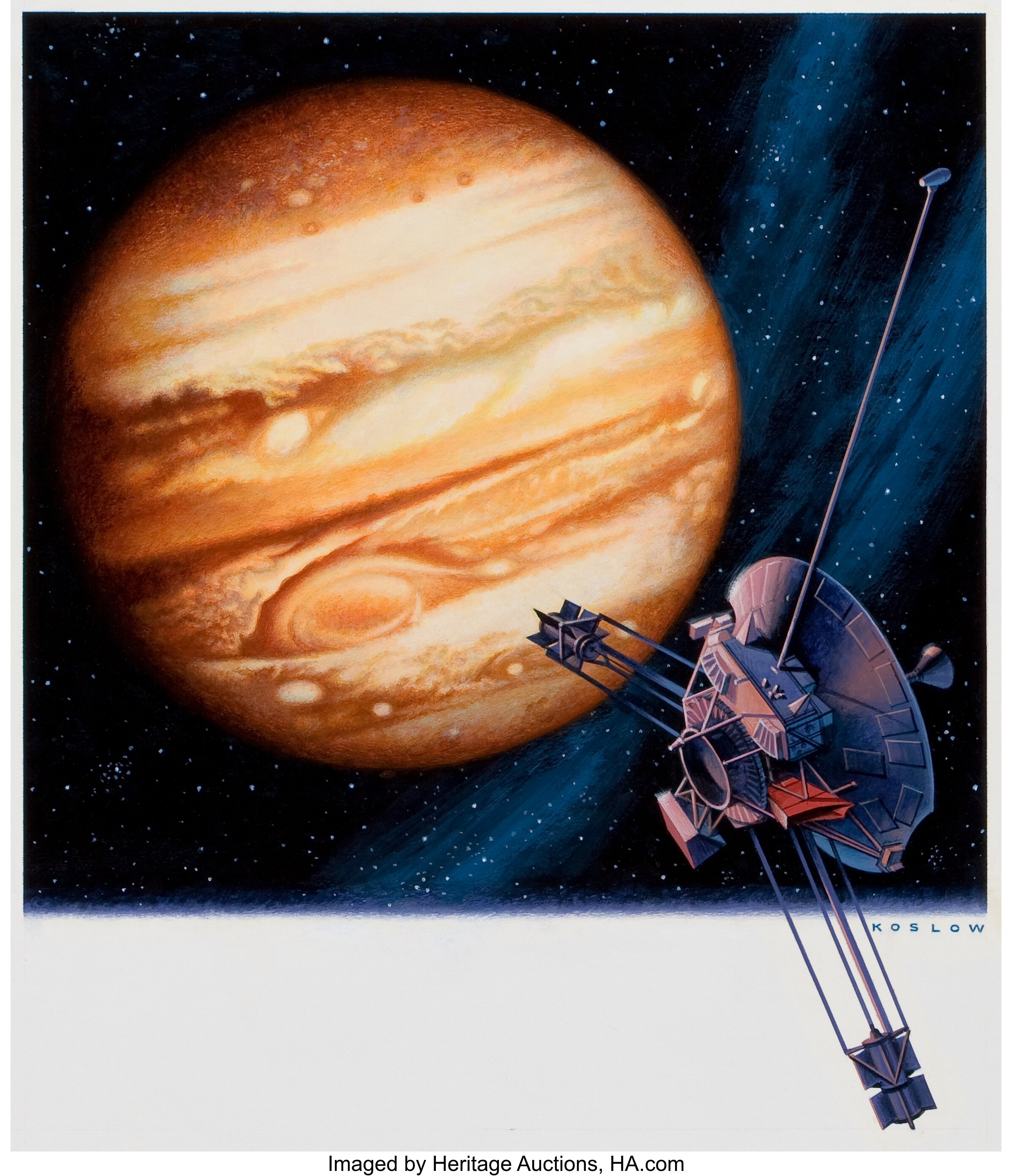HOWARD KOSLOW (American, b. 1924). Space Exploration- Jupiter with ...