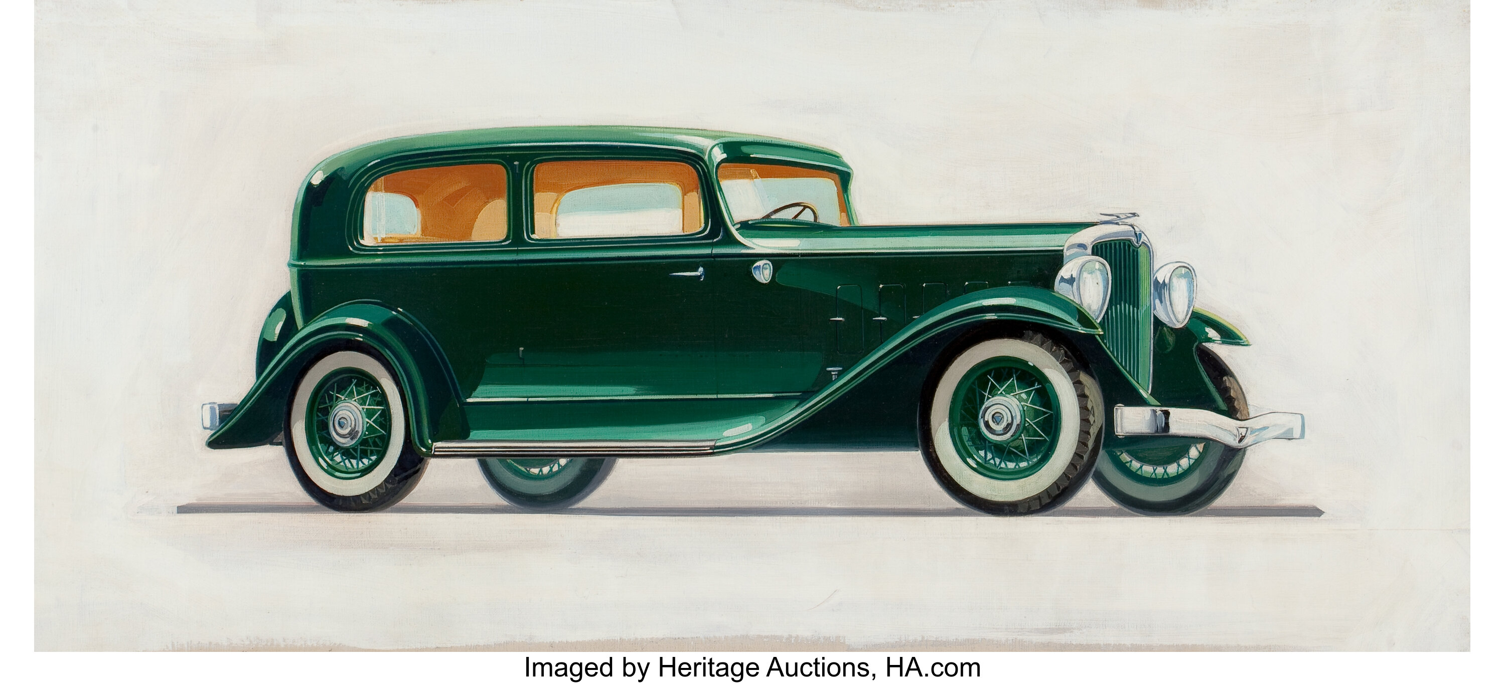 AMERICAN ARTIST (20th Century). Hudson- Two Door Coach, automobile ...