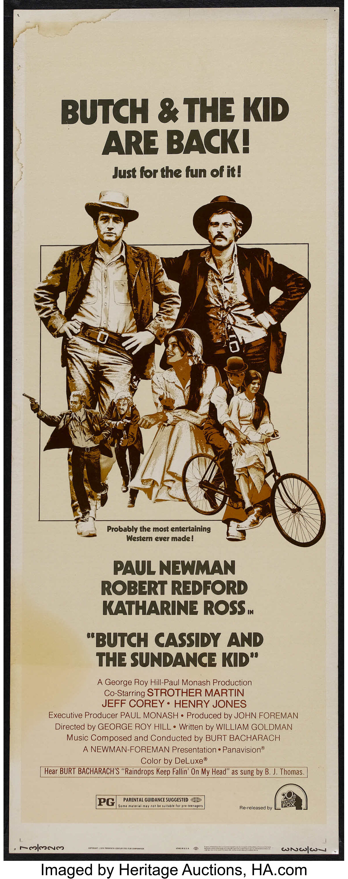Butch Cassidy and the Sundance Kid (20th Century Fox, R-1973). | Lot ...
