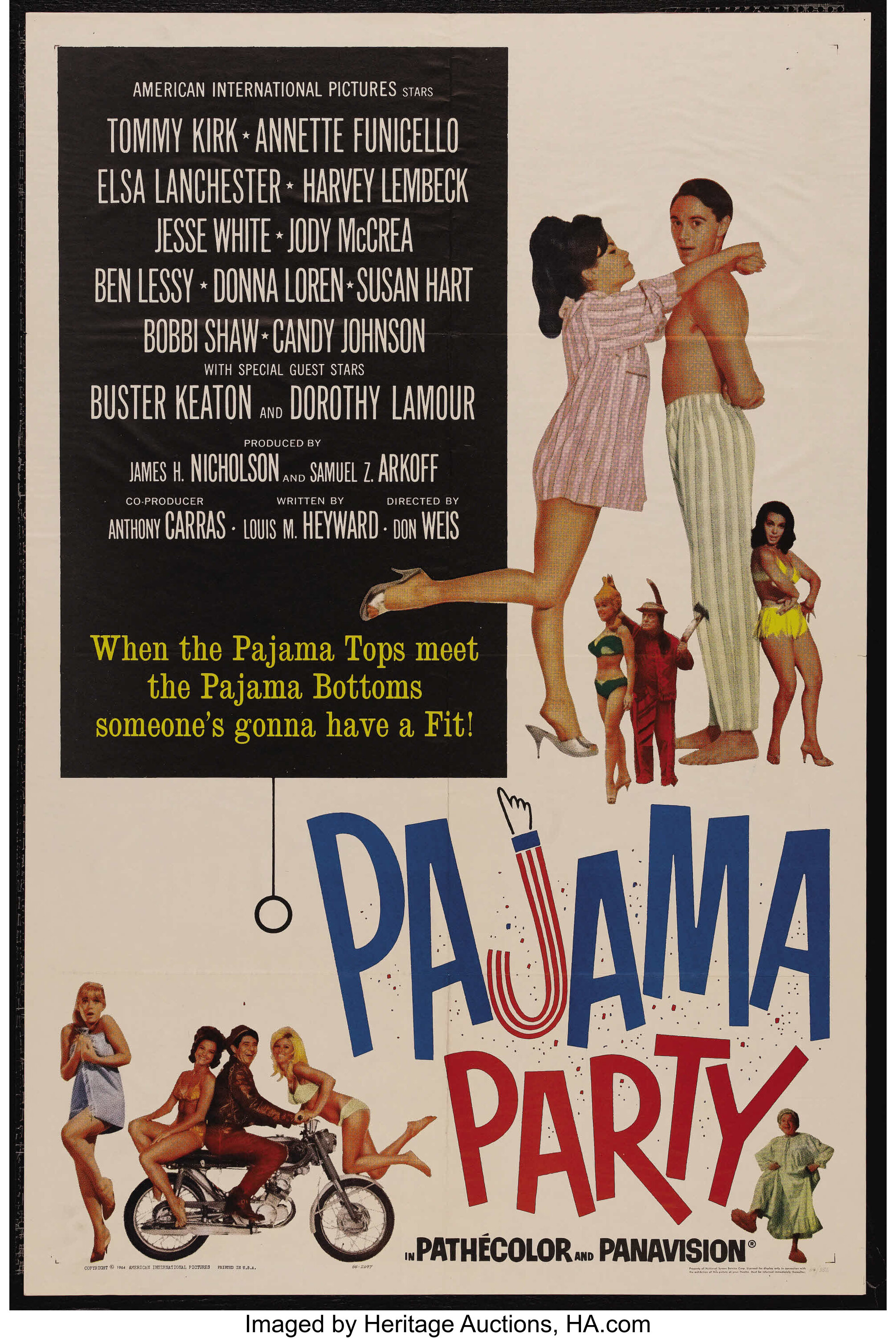 Pajama Party (AIP, 1964). One Sheet (27" X 41"). Comedy. Starring | Lot ...