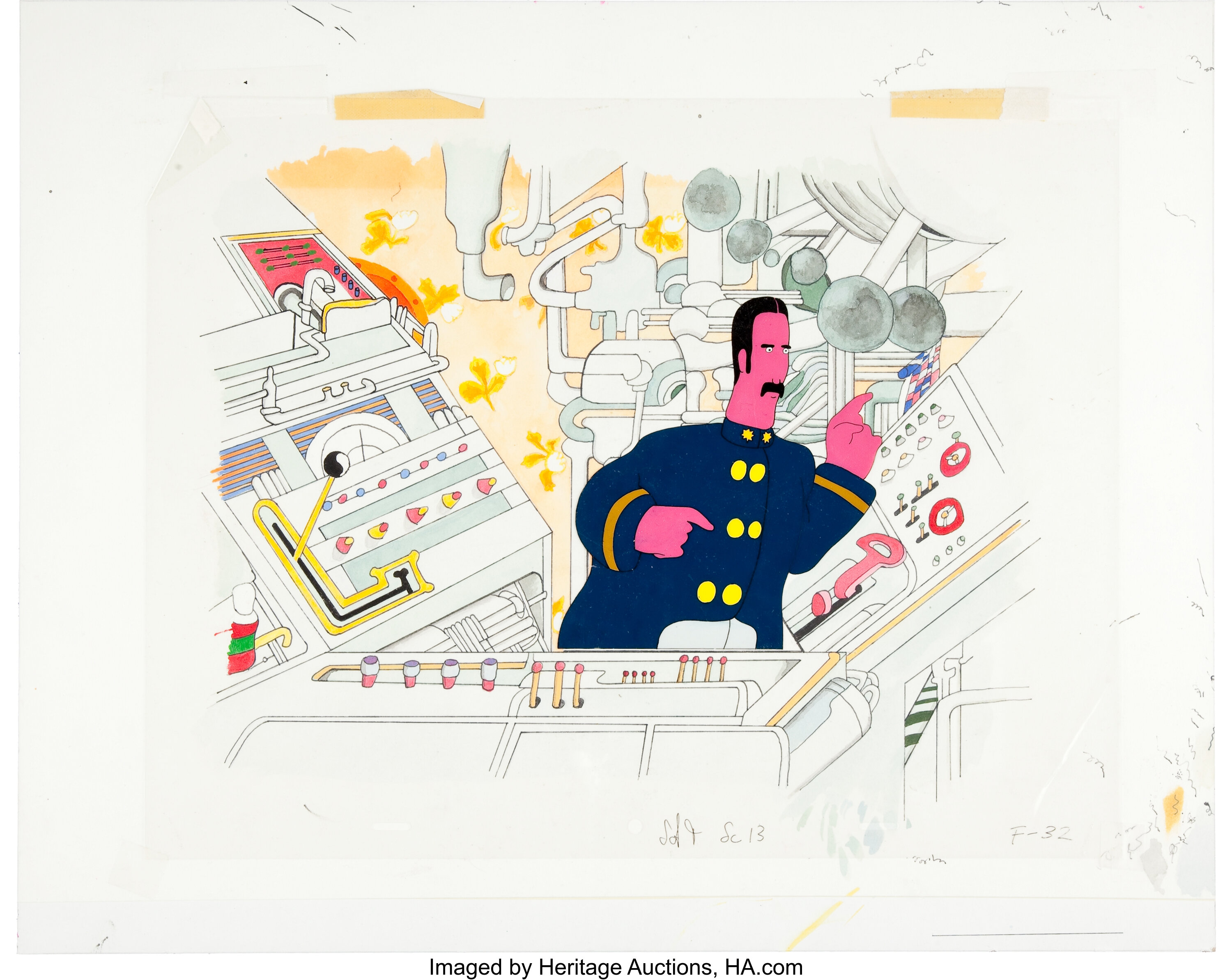 Beatles Yellow Submarine Young Fred Animation Cel and Background | Lot ...