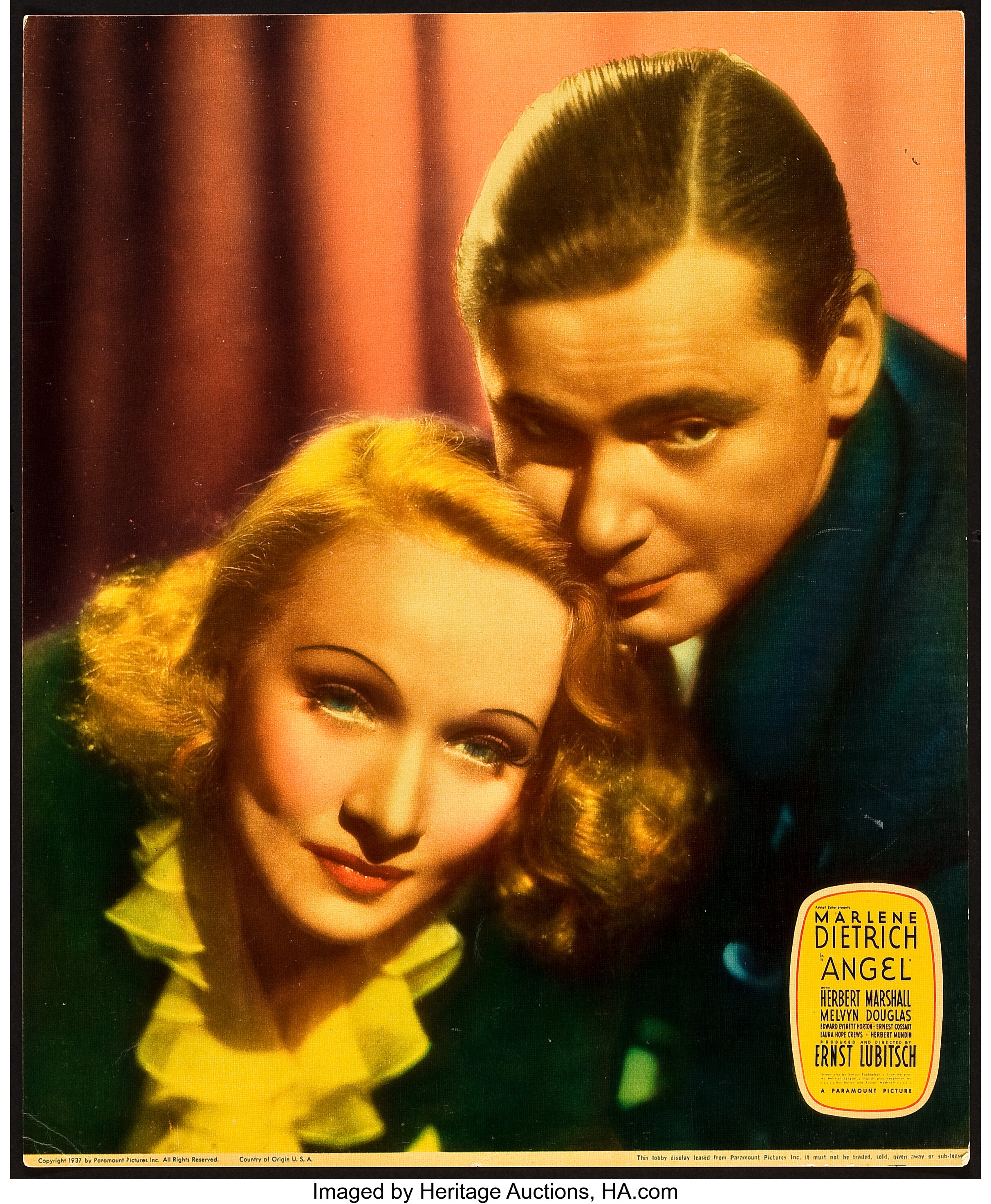 Angel (Paramount, 1937). Jumbo Lobby Card Set of 8 (14" X 17").. | Lot ...