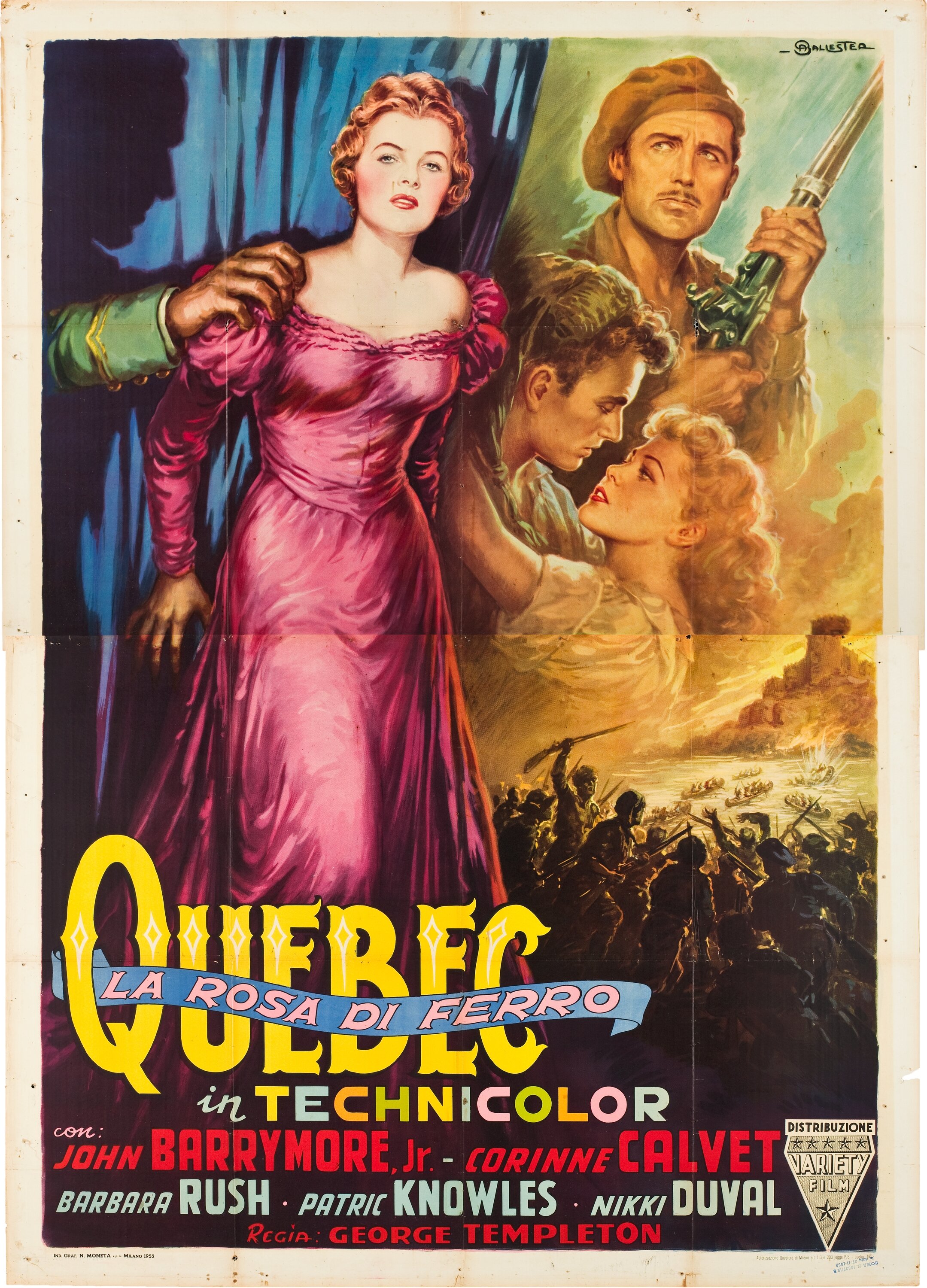 Quebec (Variety Film, 1952). Italian 4 - Foglio (55" X 78").. ... | Lot ...