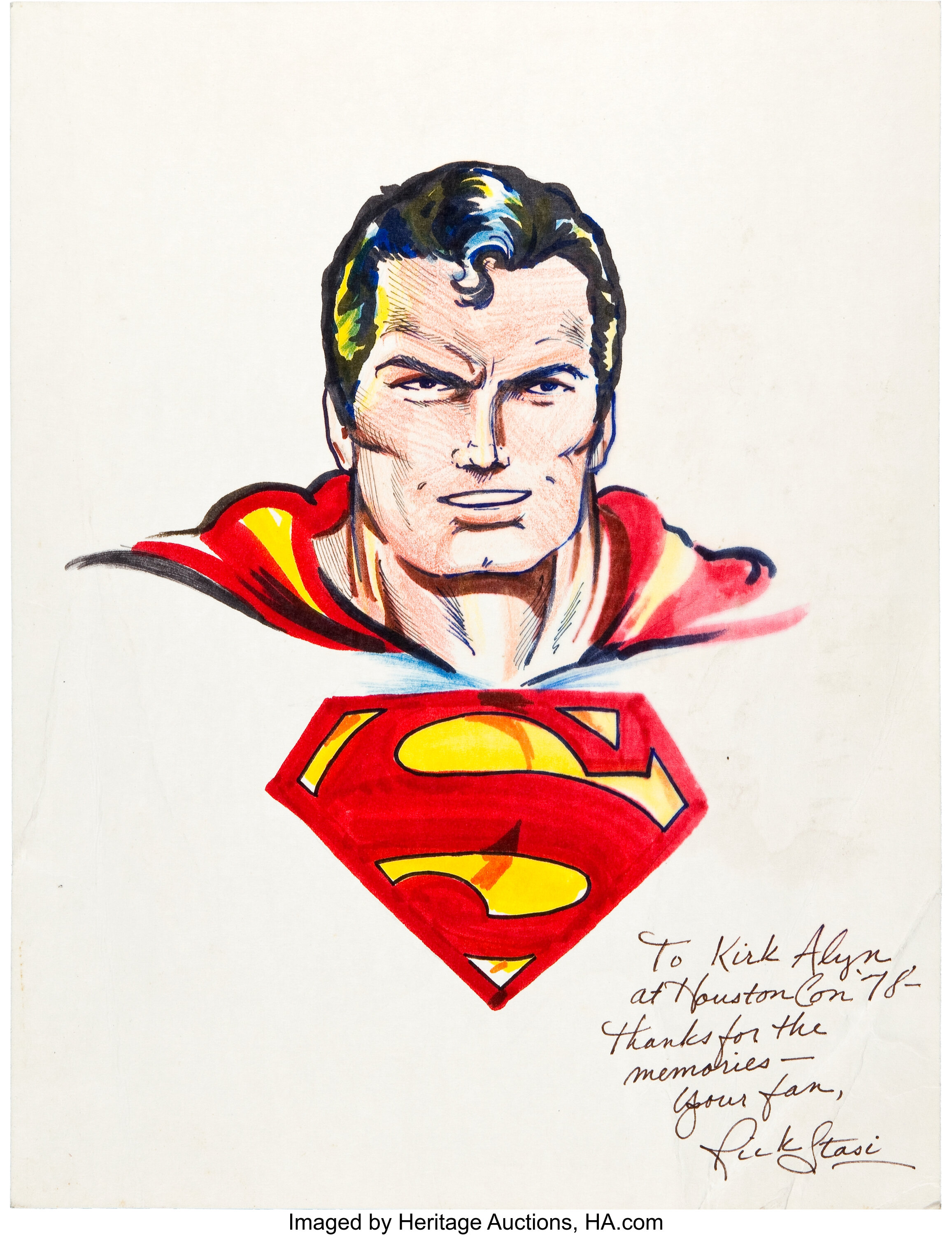 Rick Stasi Superman Sketch Original Art (1978).... Memorabilia | Lot ...