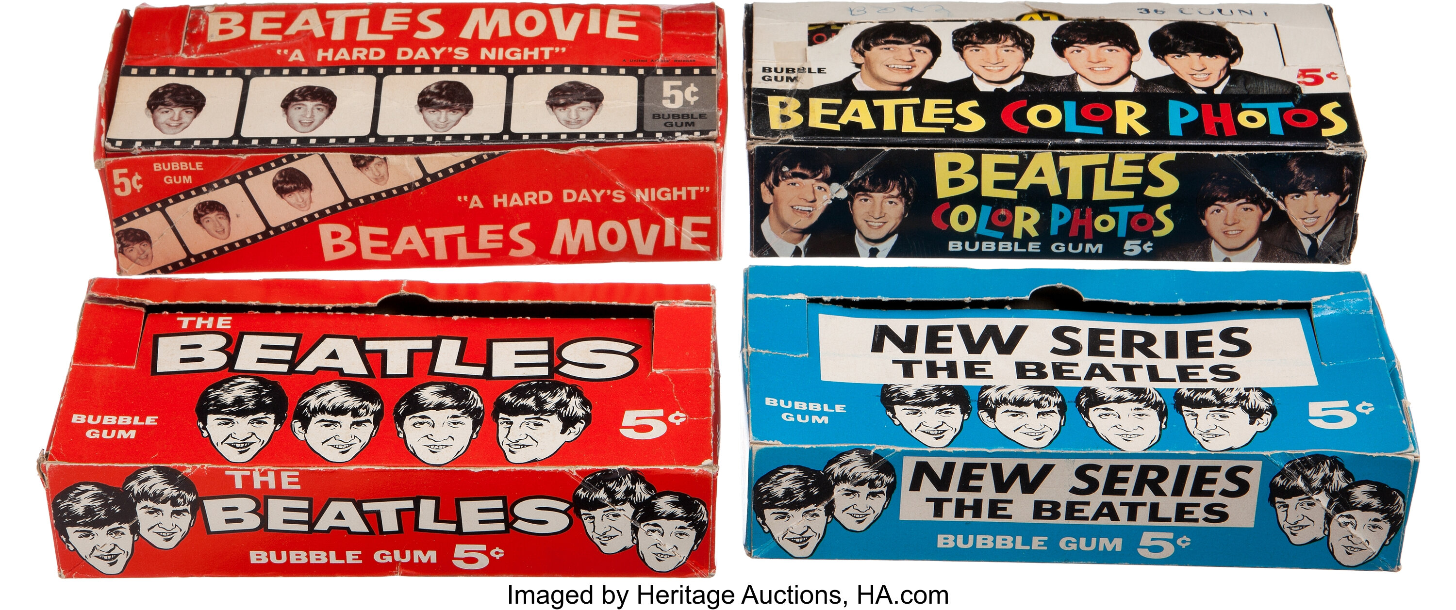 Beatles Original Topps Gum Card Boxes, Set of Four (1964).... | Lot ...