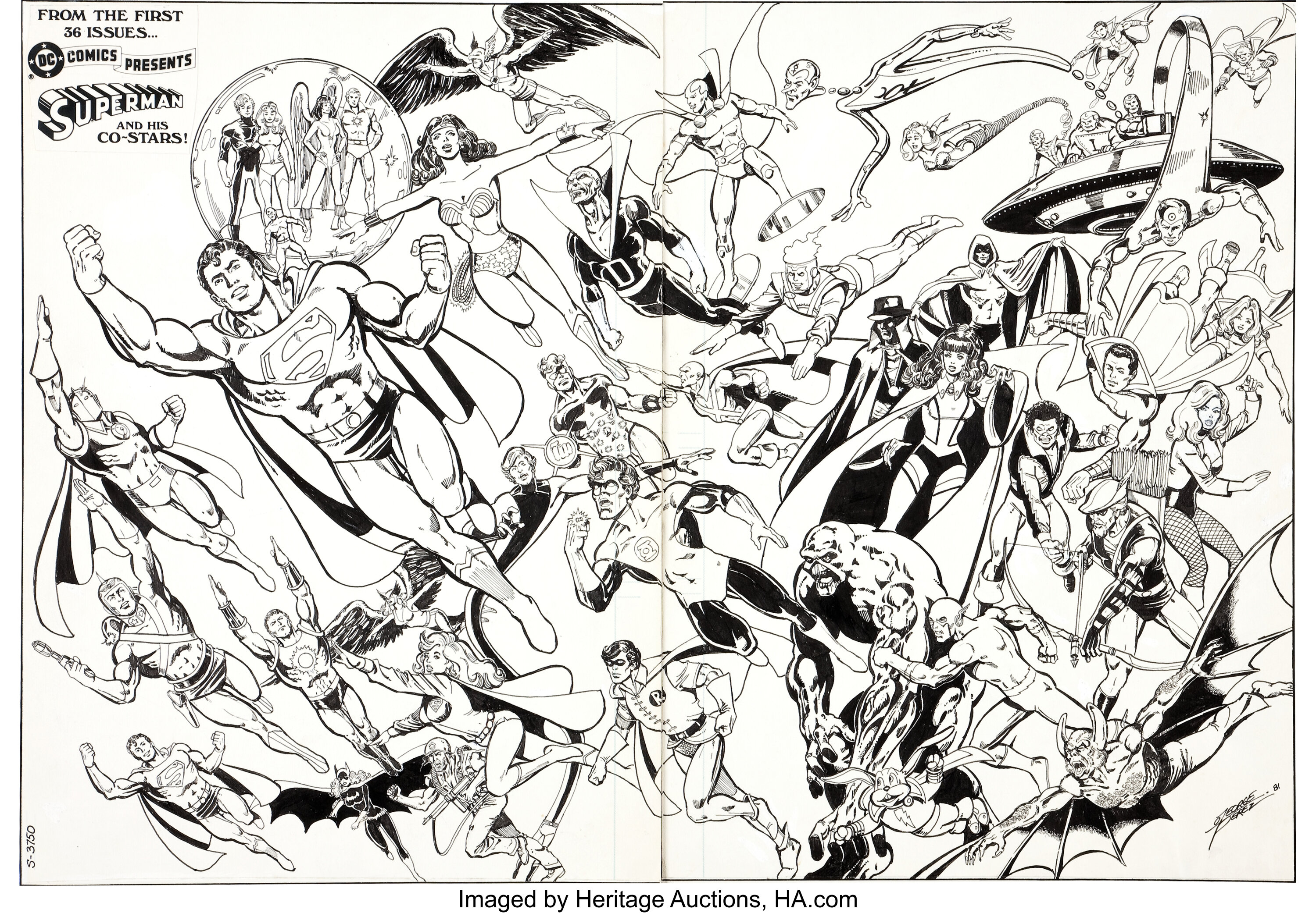 George Perez DC Comics Presents #38 Double-Page Splash Page 16 and ...