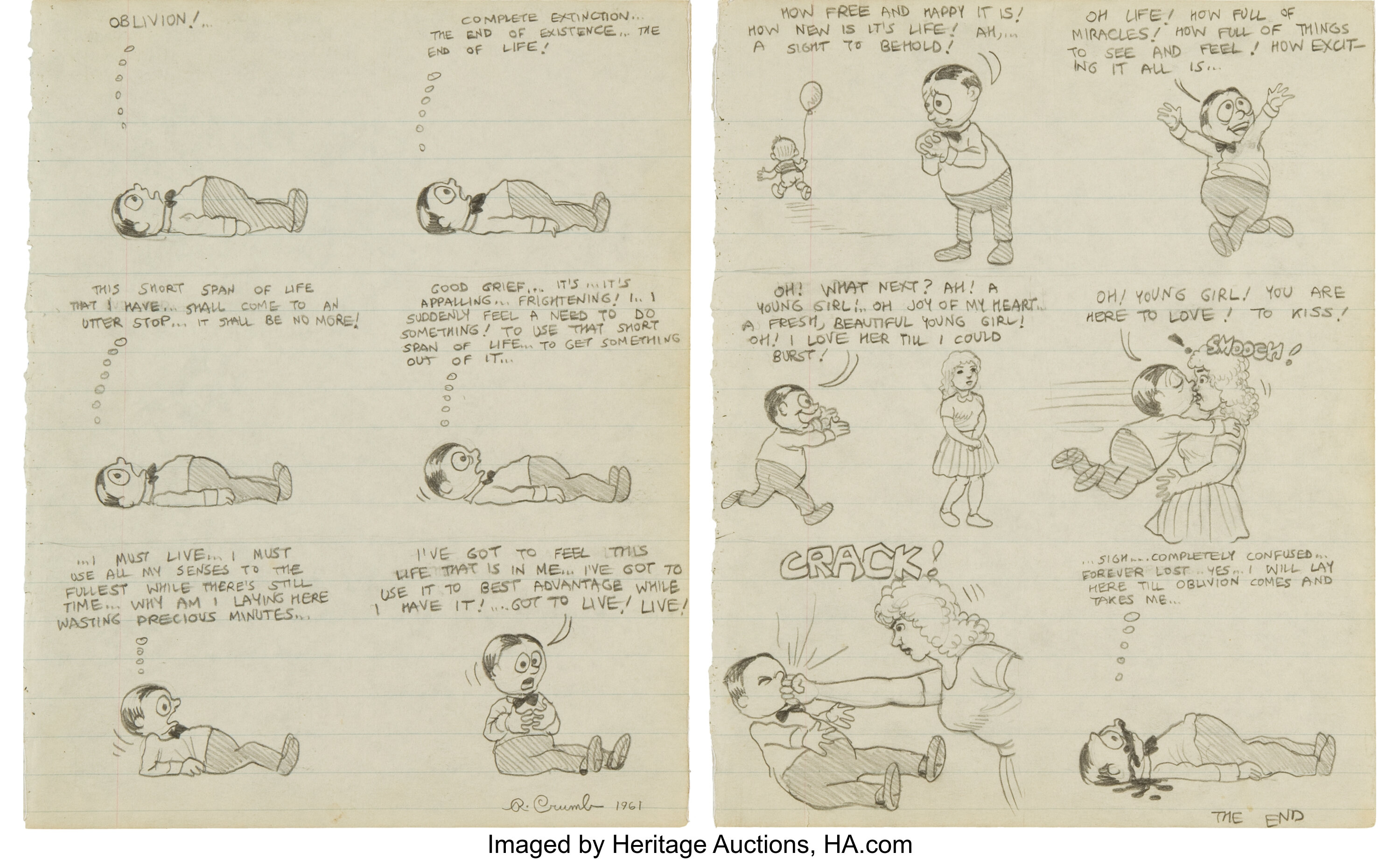 Robert Crumb Billy Bean Sketchbook Page Group Original Art | Lot #92340 ...