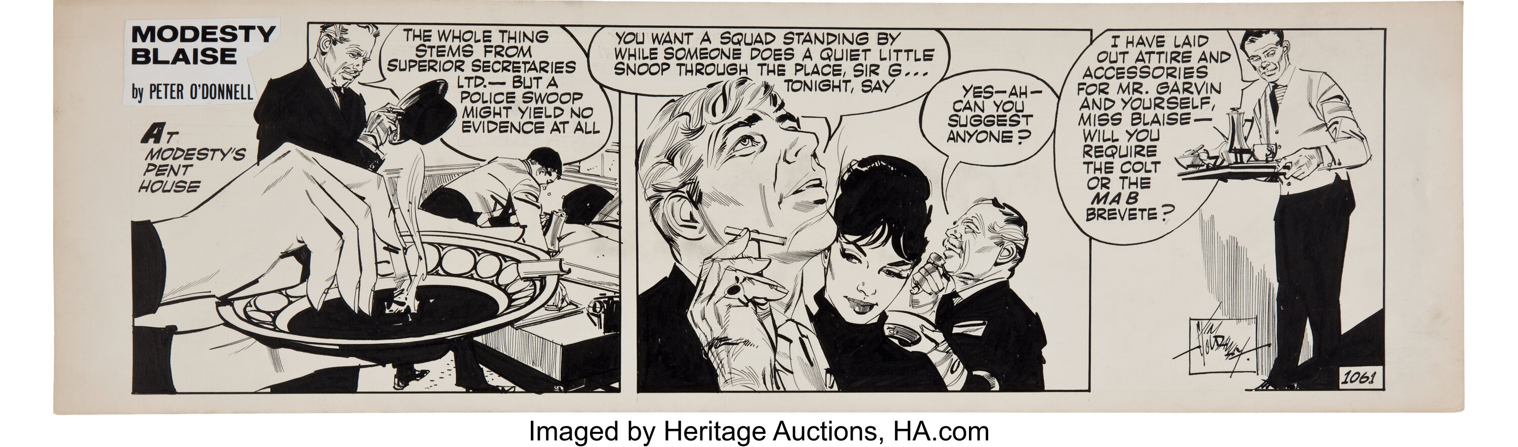 Jim Holdaway Modesty Blaise Daily Comic Strip #1061 Original Art | Lot ...