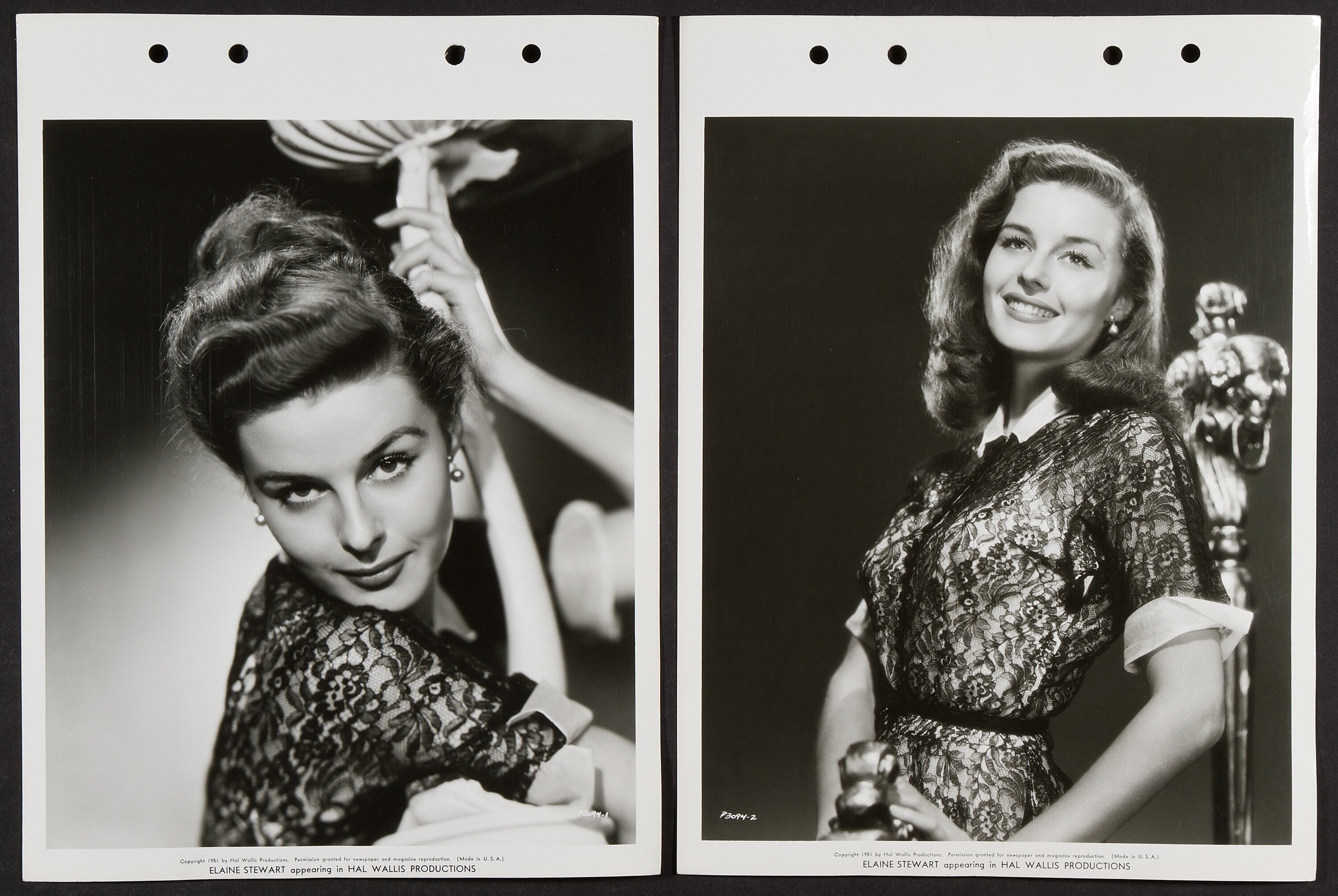 Elaine Stewart (Paramount, 1951). Keybook Portrait Photos (2) (8" X ...