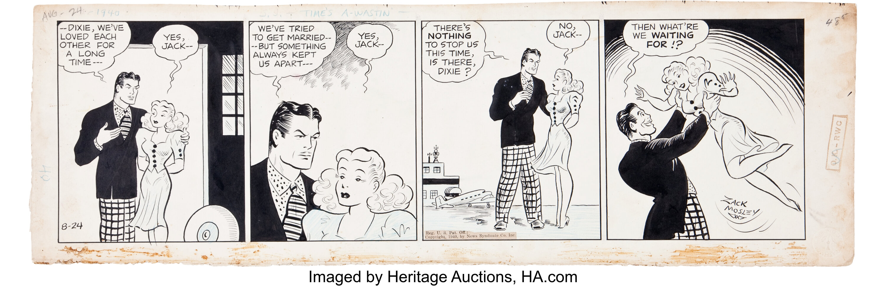 Zack Mosley Smilin' Jack Daily Comic Strip Original Art dated | Lot ...