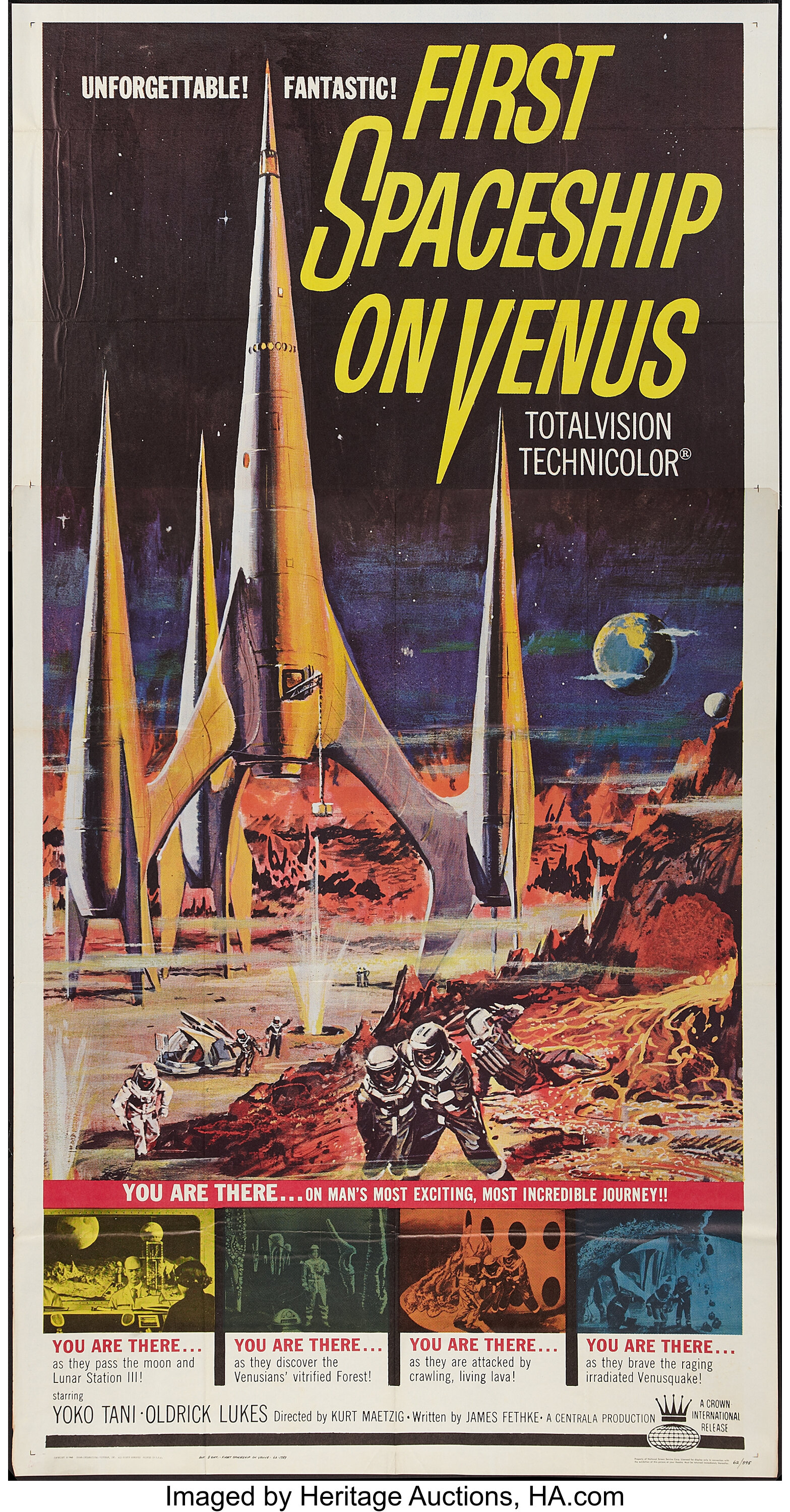 First Spaceship on Venus (Crown International, 1962). Three Sheet | Lot ...