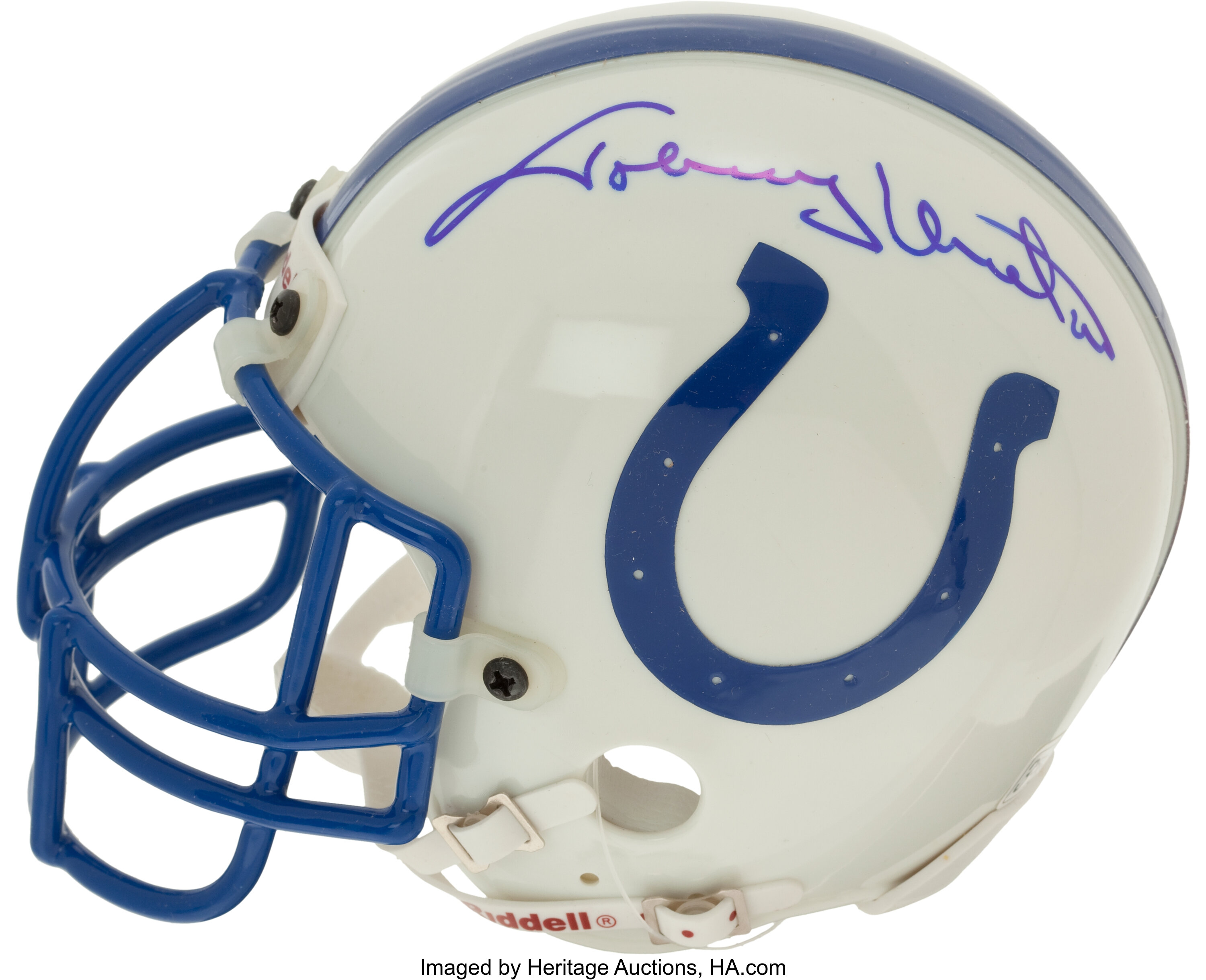 Johnny Unitas Signed Baltimore Colts Mini Helmet Football Lot