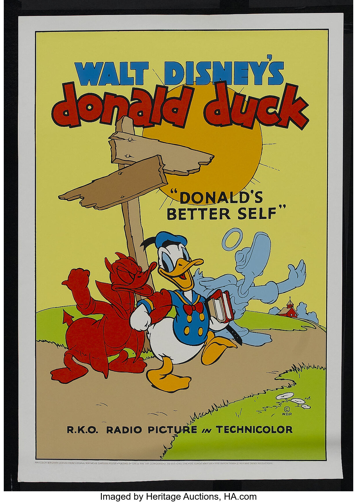 Donald's Better Self (RKO, 1938). Fine Art Serigraph Circa 1980s | Lot ...