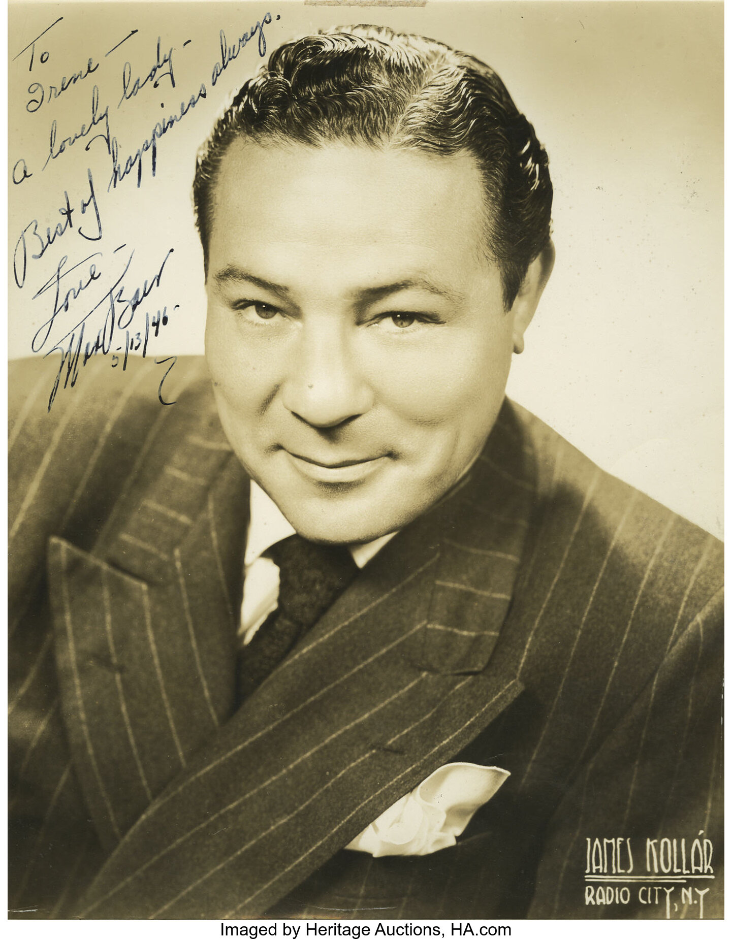 1946 Max Baer Signed Photograph. Max Baer was such a powerful | Lot ...