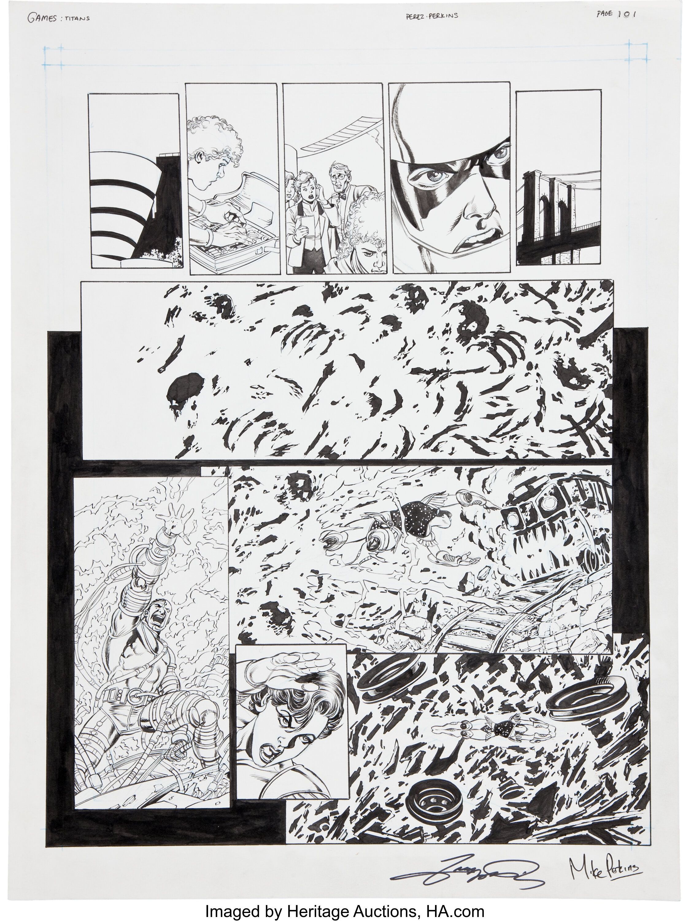 George Perez and Mike Perkins The New Teen Titans: Games Page 101 | Lot ...