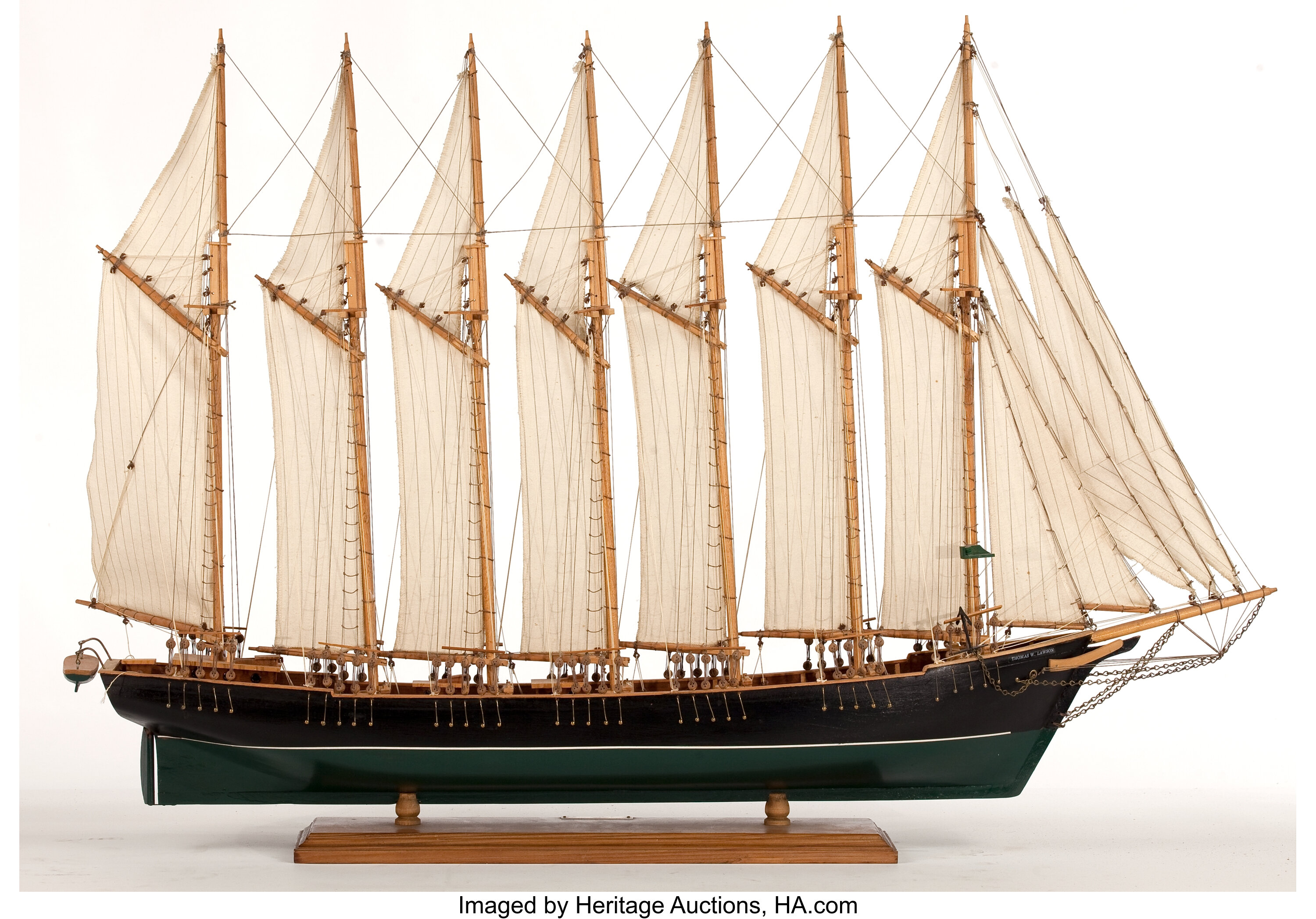 SAILOR'S MODEL OF THE SCHOONER 'THOMAS W. LAWSON' UNDER FULL SAIL ...