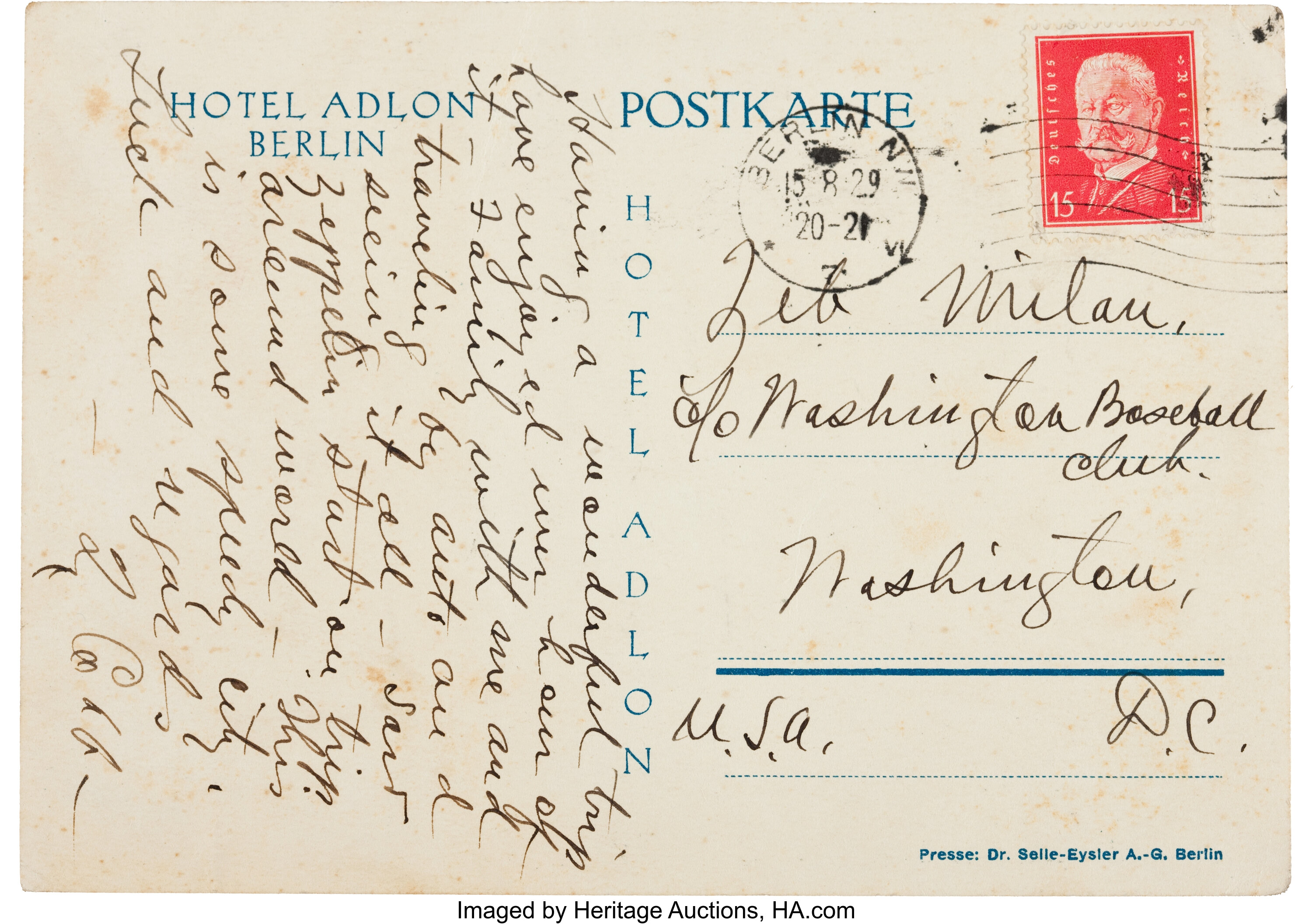 1929 Ty Cobb Handwritten Signed Postcard.... Baseball Collectibles ...