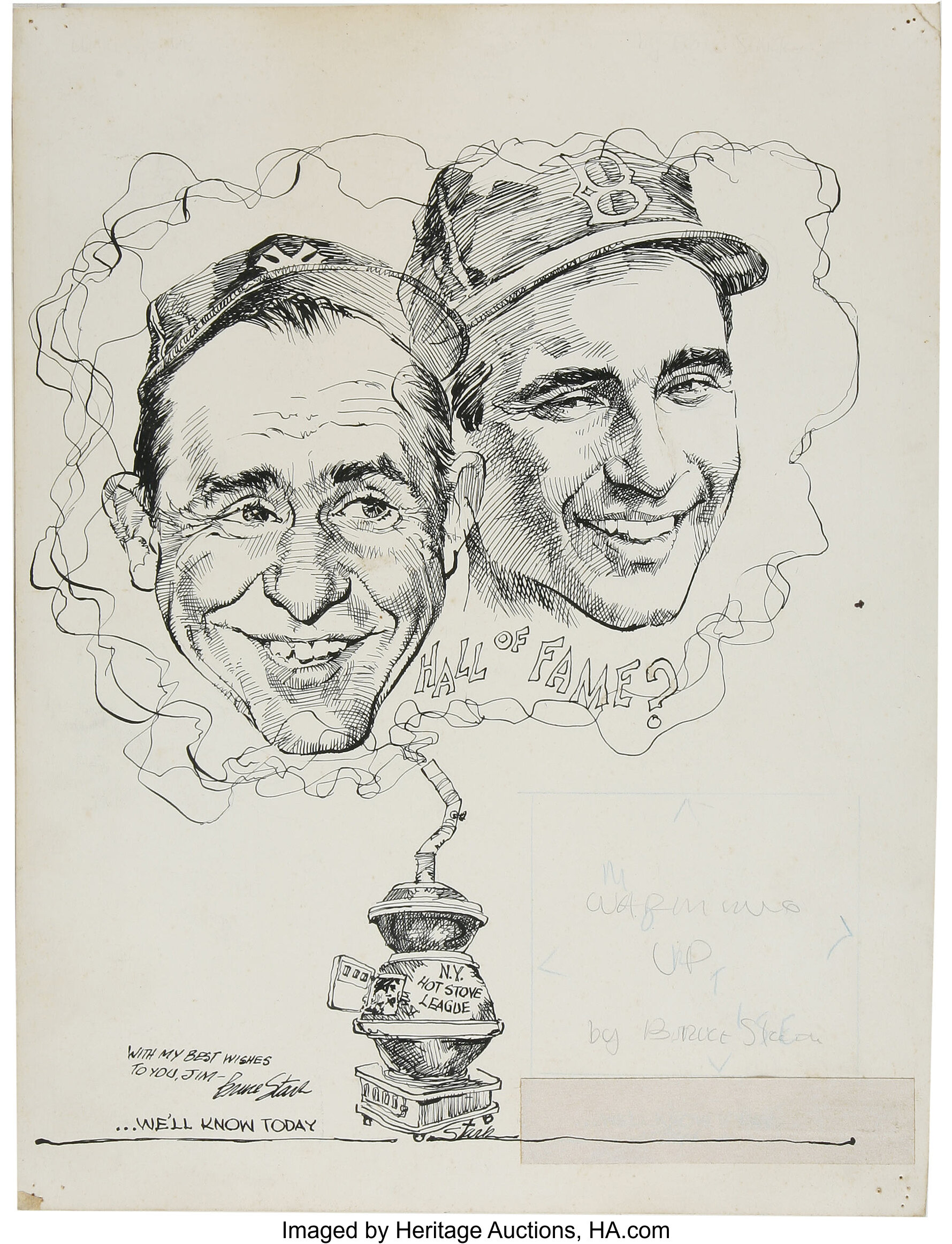 Bruce Stark - Yogi Berra and Sandy Koufax Sports Cartoon | Lot #16681 ...