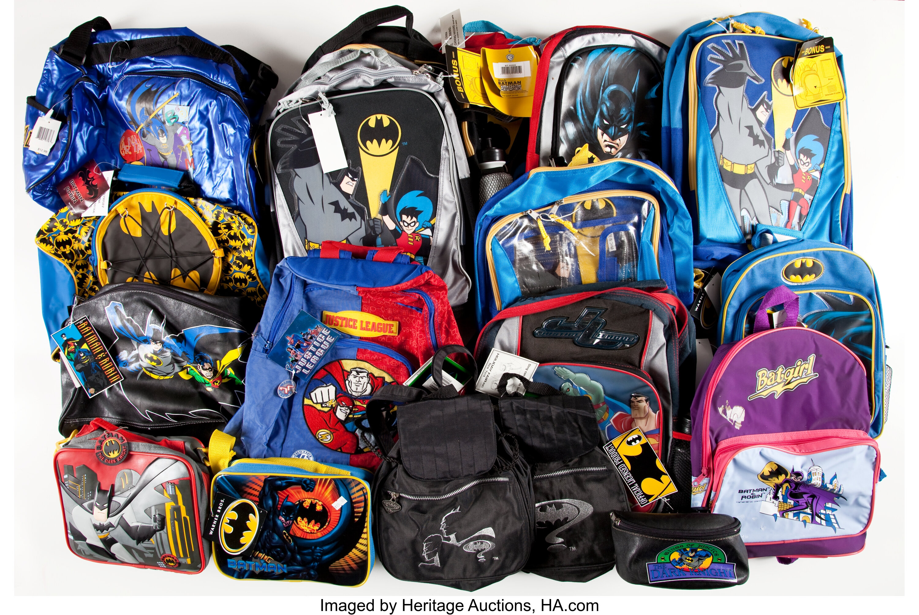 Batman Backpack Group (1990s-2000s).... Memorabilia Superhero | Lot ...