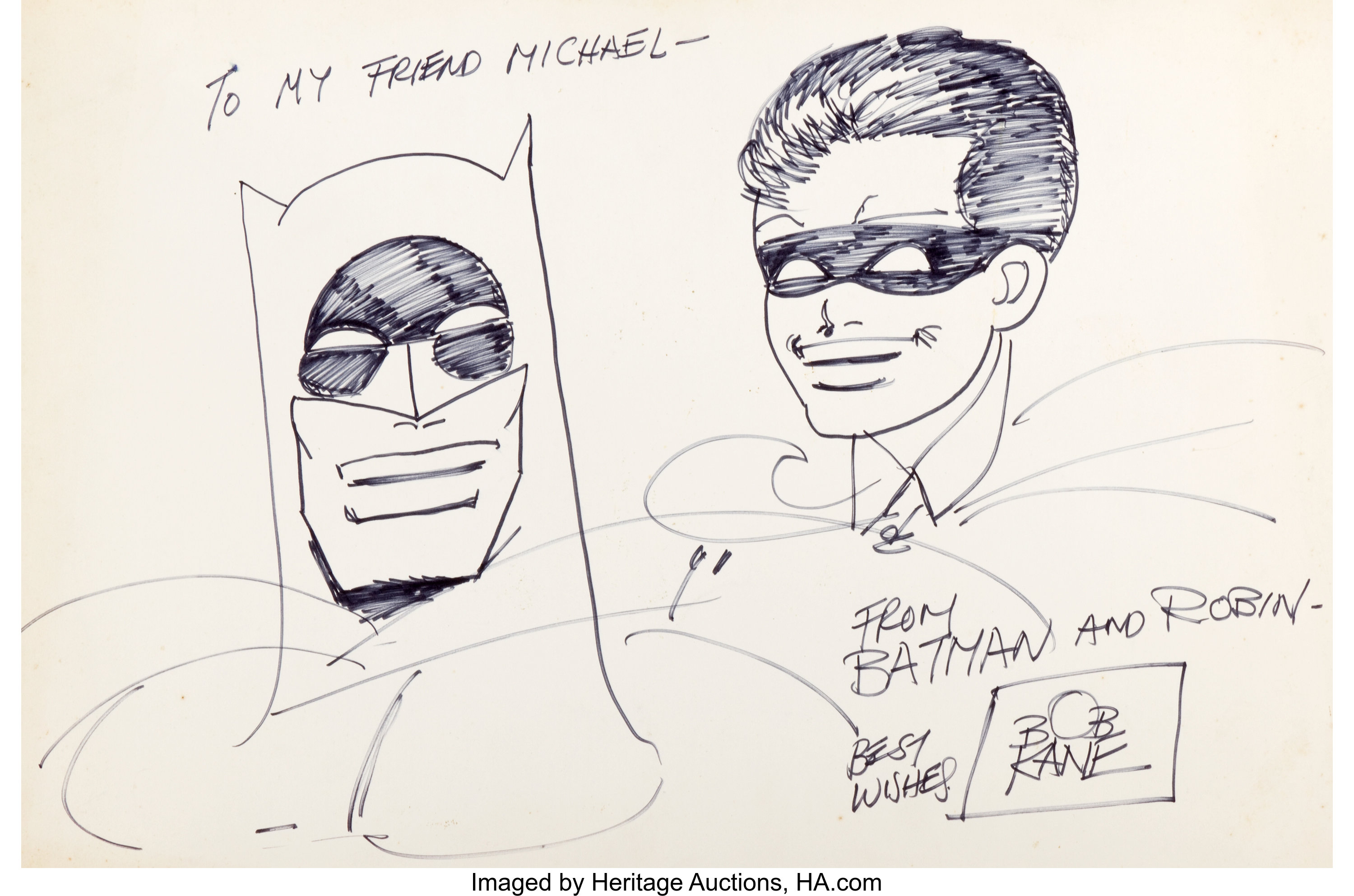Bob Kane Batman and Robin Sketch Original Art (undated).... | Lot ...