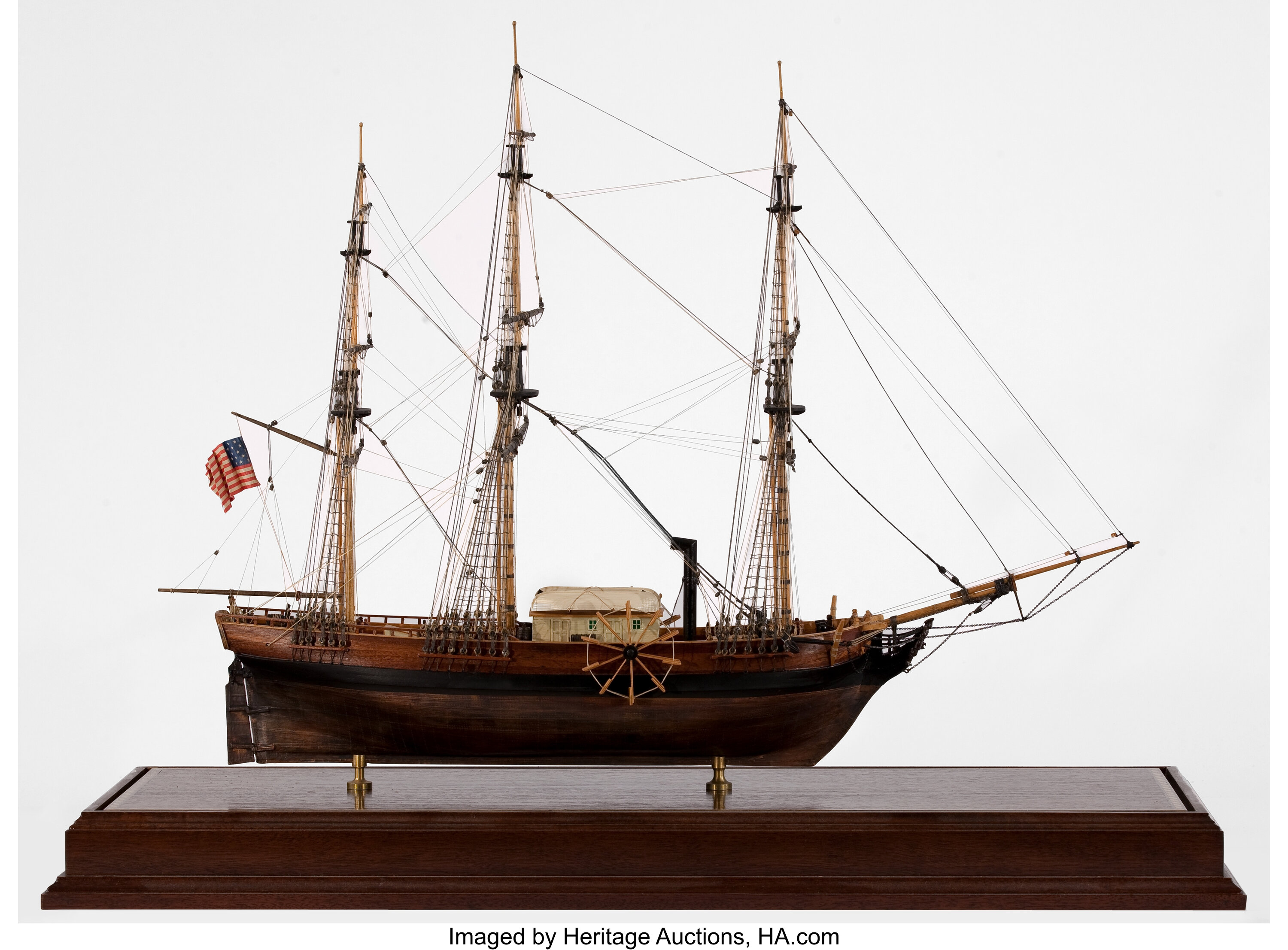 SCALE SHIP MODEL OF THE SIDE WHEEL STEAMER 'SAVANNAH'. American | Lot ...