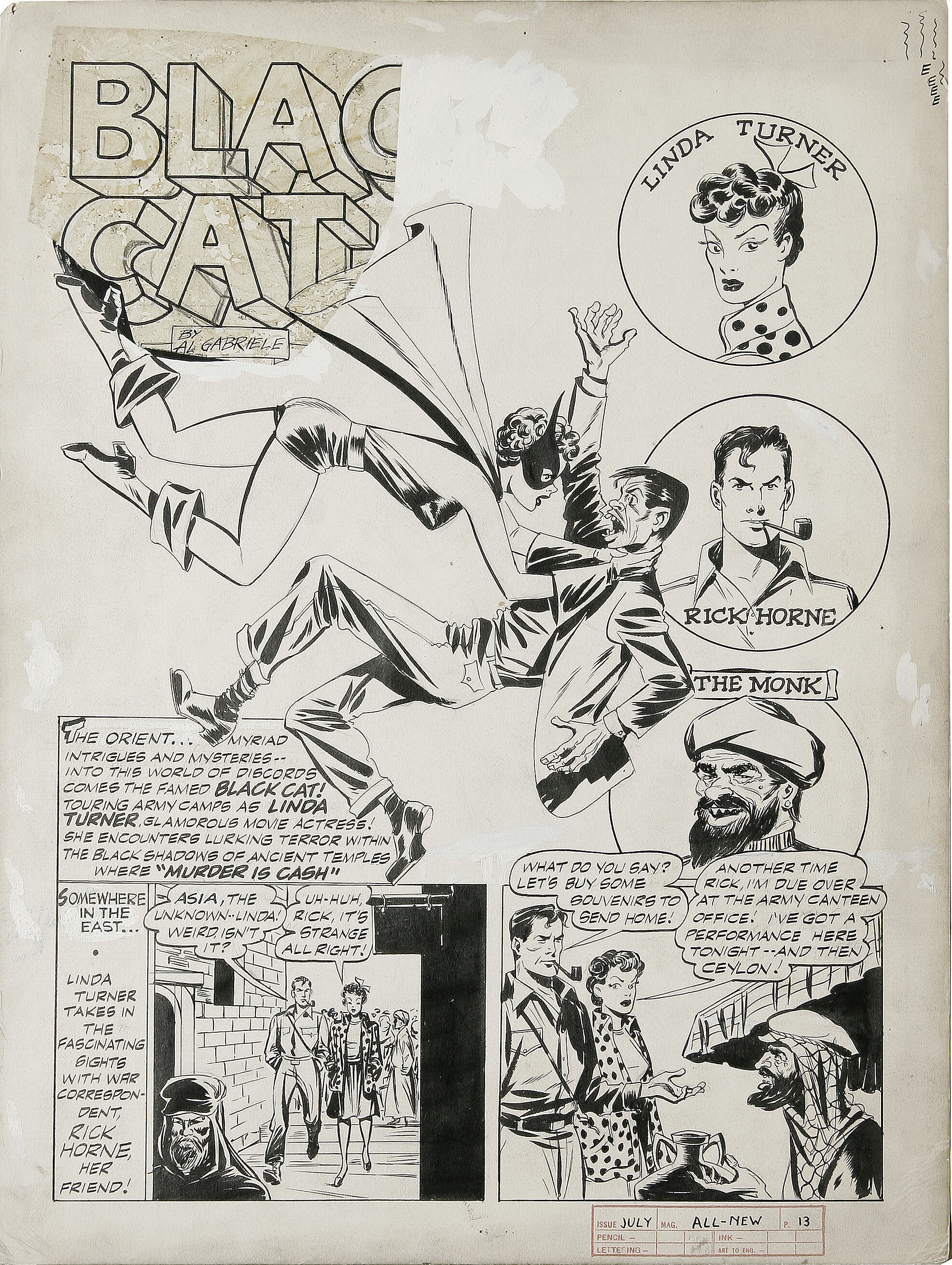 Al Gabrielle - All-New Comics #9, Black Cat page 1 and 2 Original | Lot ...