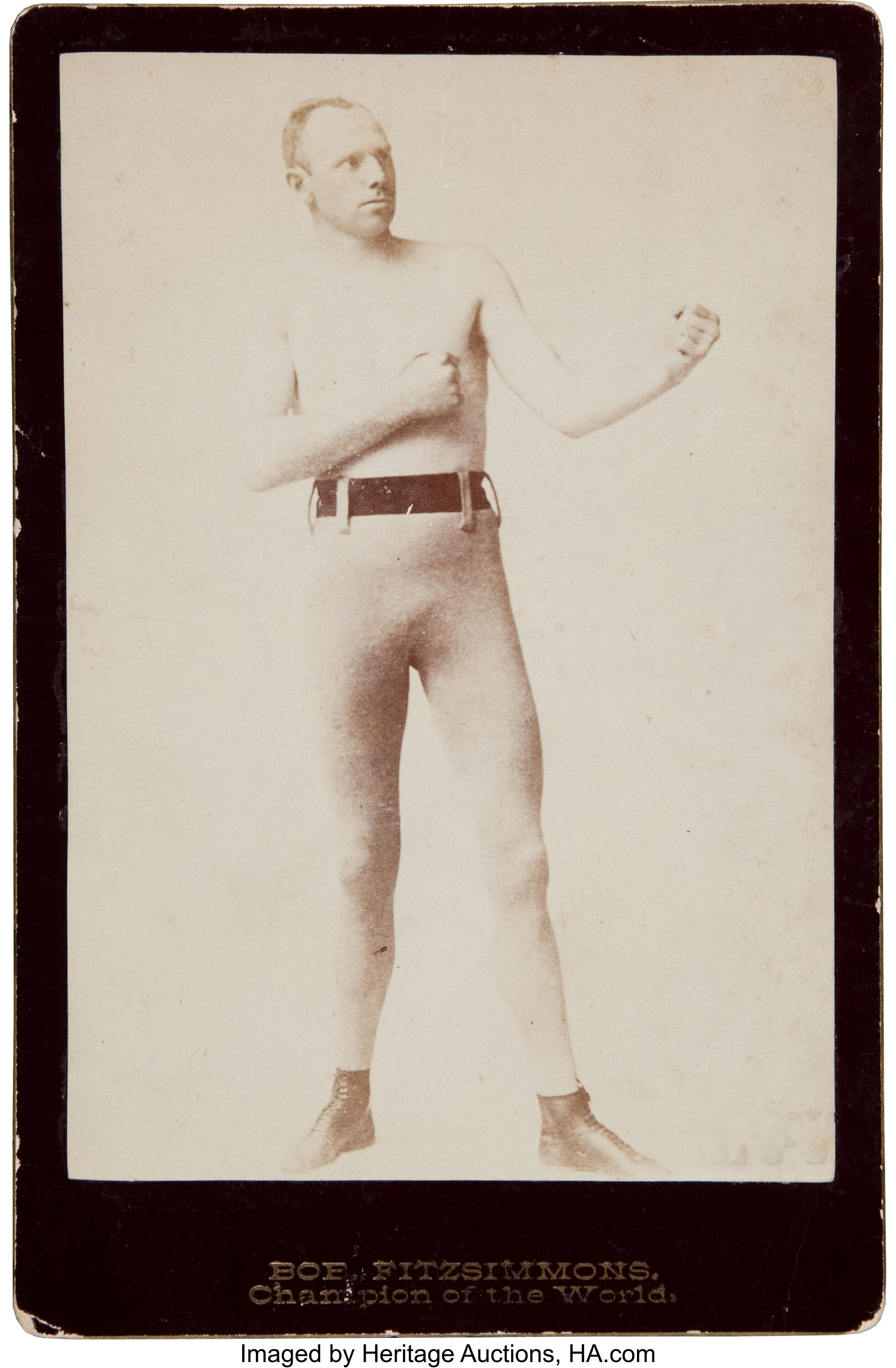 1890's Bob Fitzsimmons Original Cabinet Photograph. ... Boxing | Lot ...