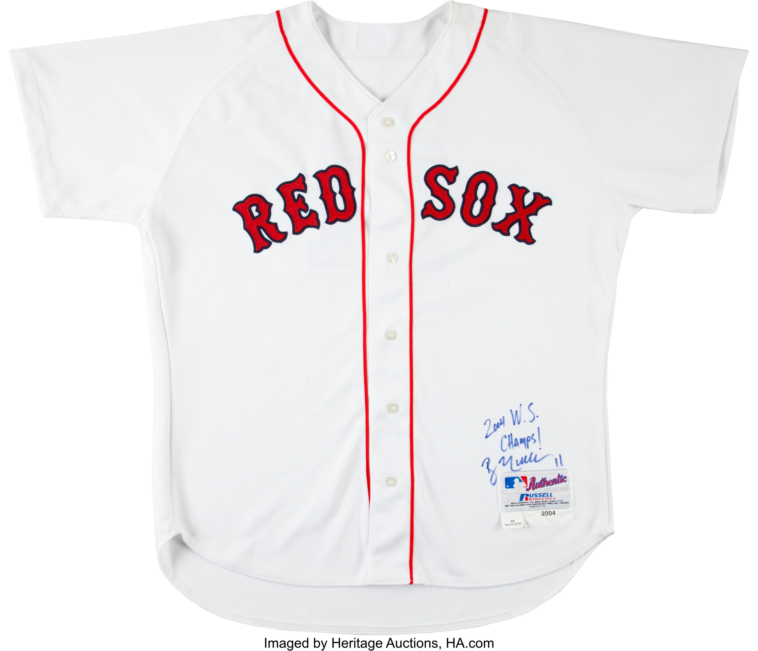 2004 Bill Mueller Game Worn Signed Boston Red Sox Jersey. ... | Lot ...