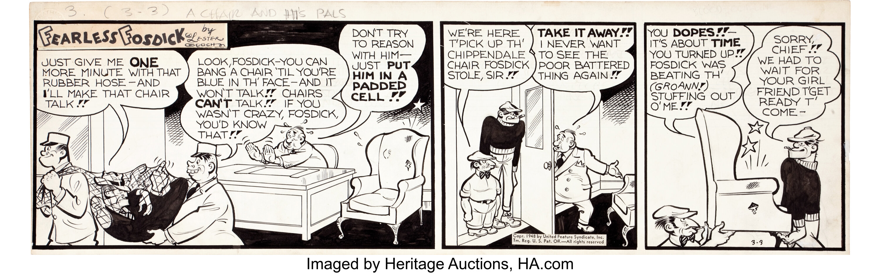 Al Capp Li L Abner Daily Comic Strip Original Art Dated 3 3 48 Lot