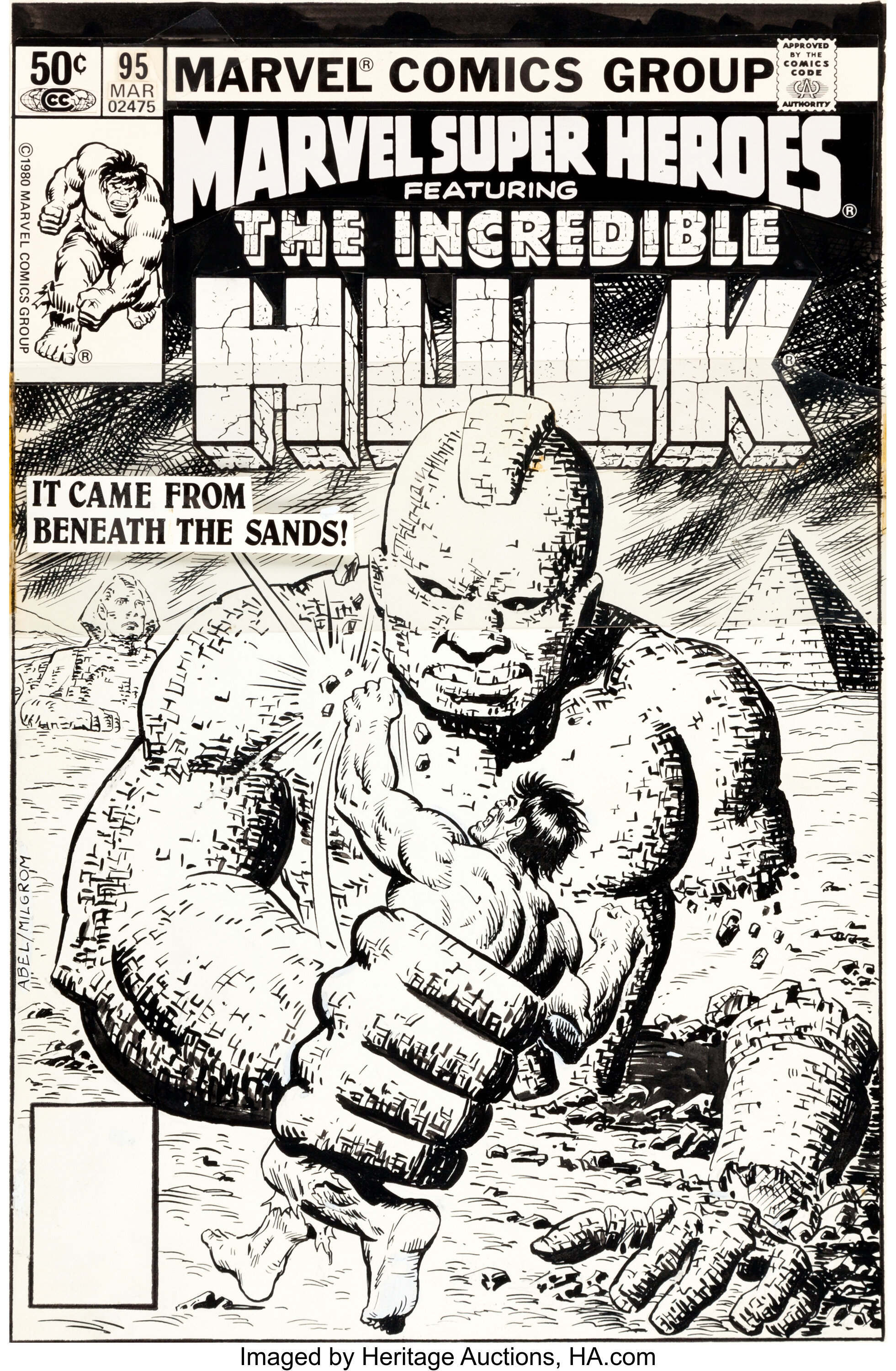 Jack Abel and Al Milgrom Marvel Super-Heroes #95 Incredible Hulk | Lot ...