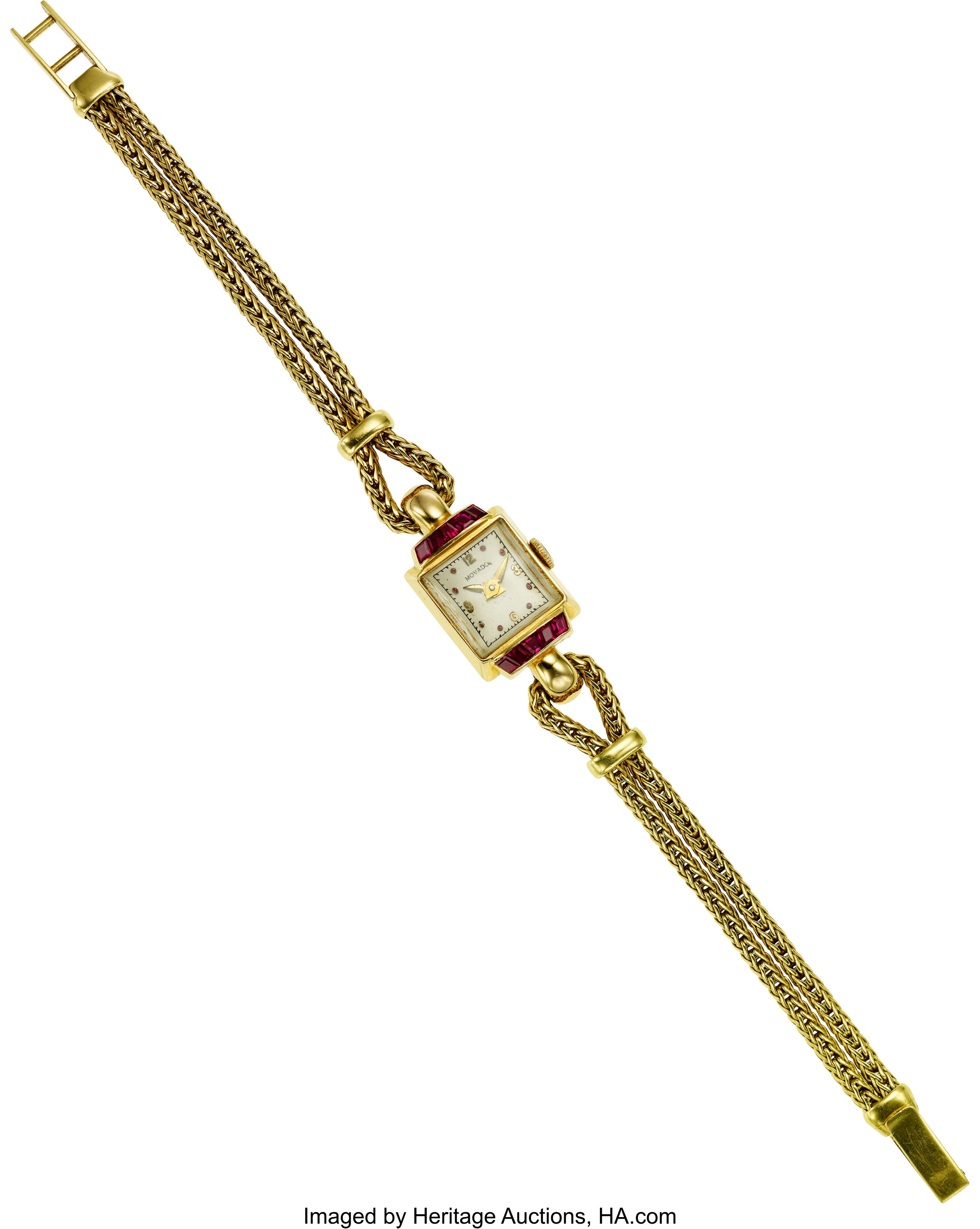 Movado Lady's Ruby, Gold Wristwatch. ... Estate Jewelry Watches | Lot ...