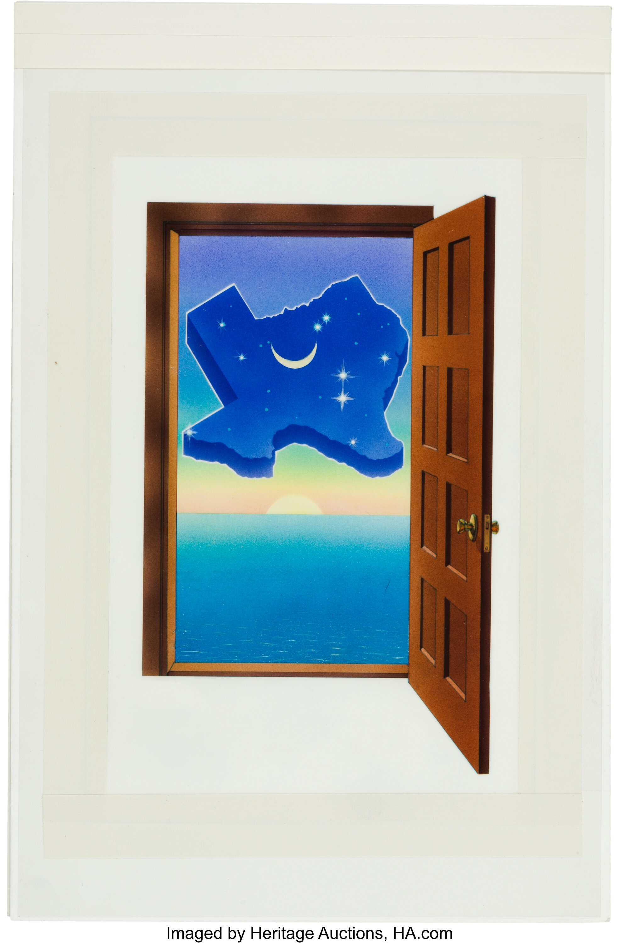 Don Ivan Punchatz Texas An Open Door Illustration Original Art | Lot ...