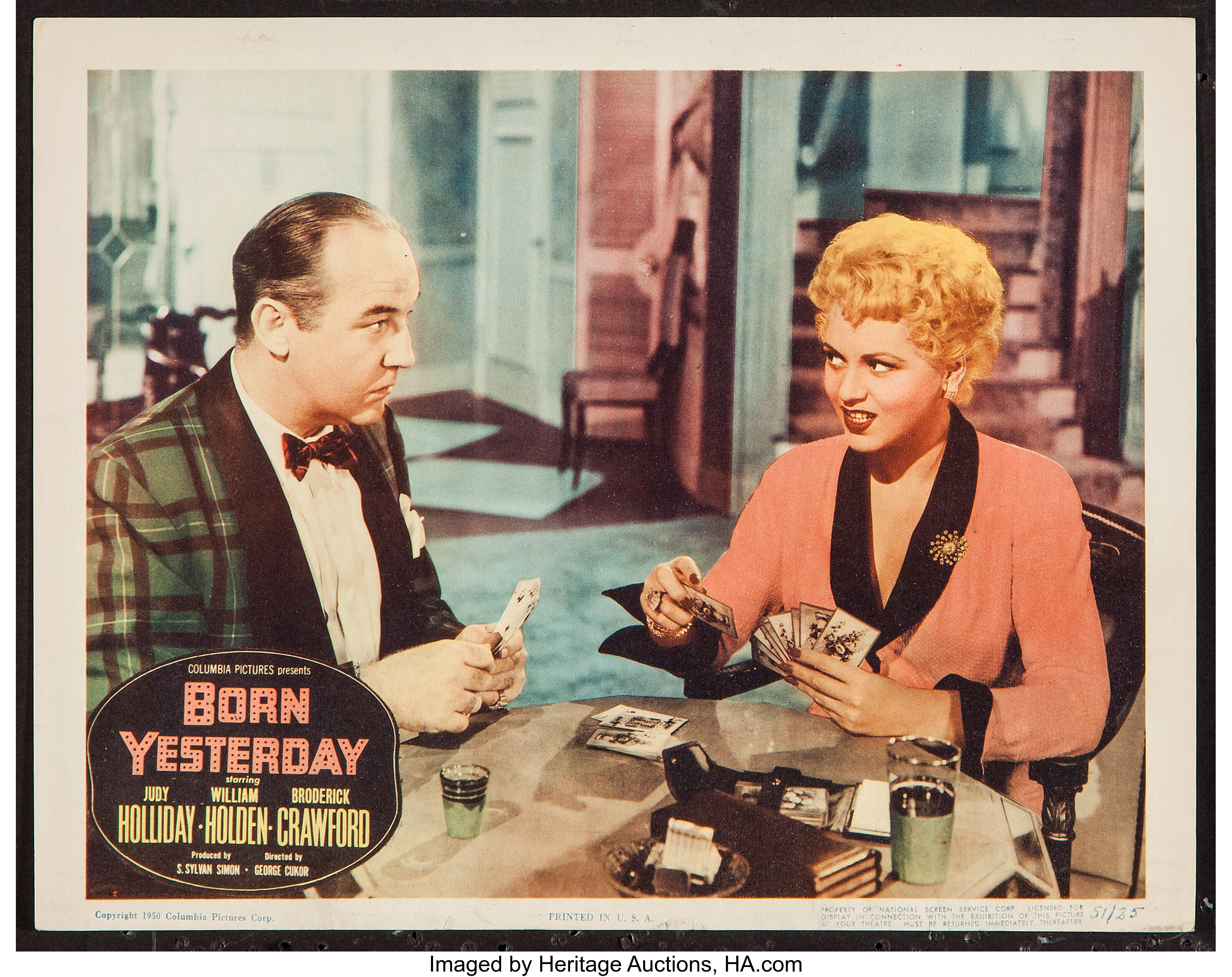 Born Yesterday (Columbia, 1950). Lobby Card (11" X 14"). Comedy.. | Lot ...