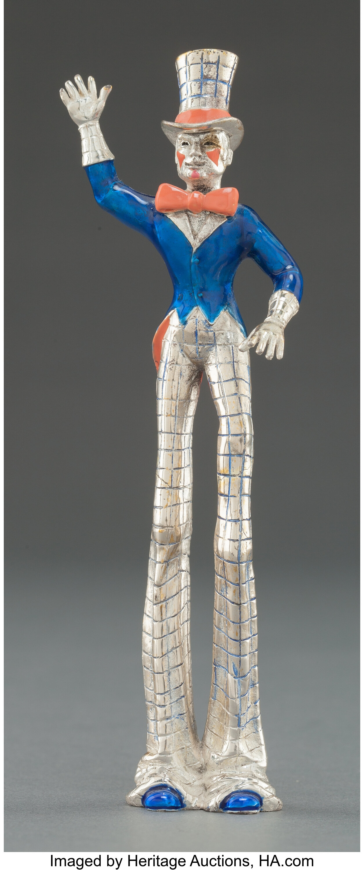 A TIFFANY & CO. SILVER AND ENAMEL CIRCUS TALL MAN DESIGNED BY GENE ...