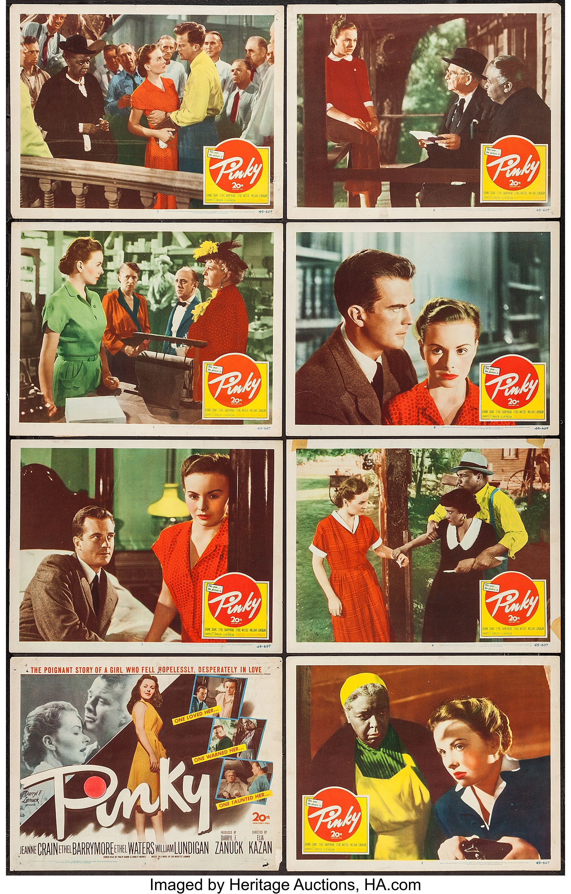 Pinky (20th Century Fox, 1949). Lobby Card Set of 8 (11" X 14"). | Lot ...